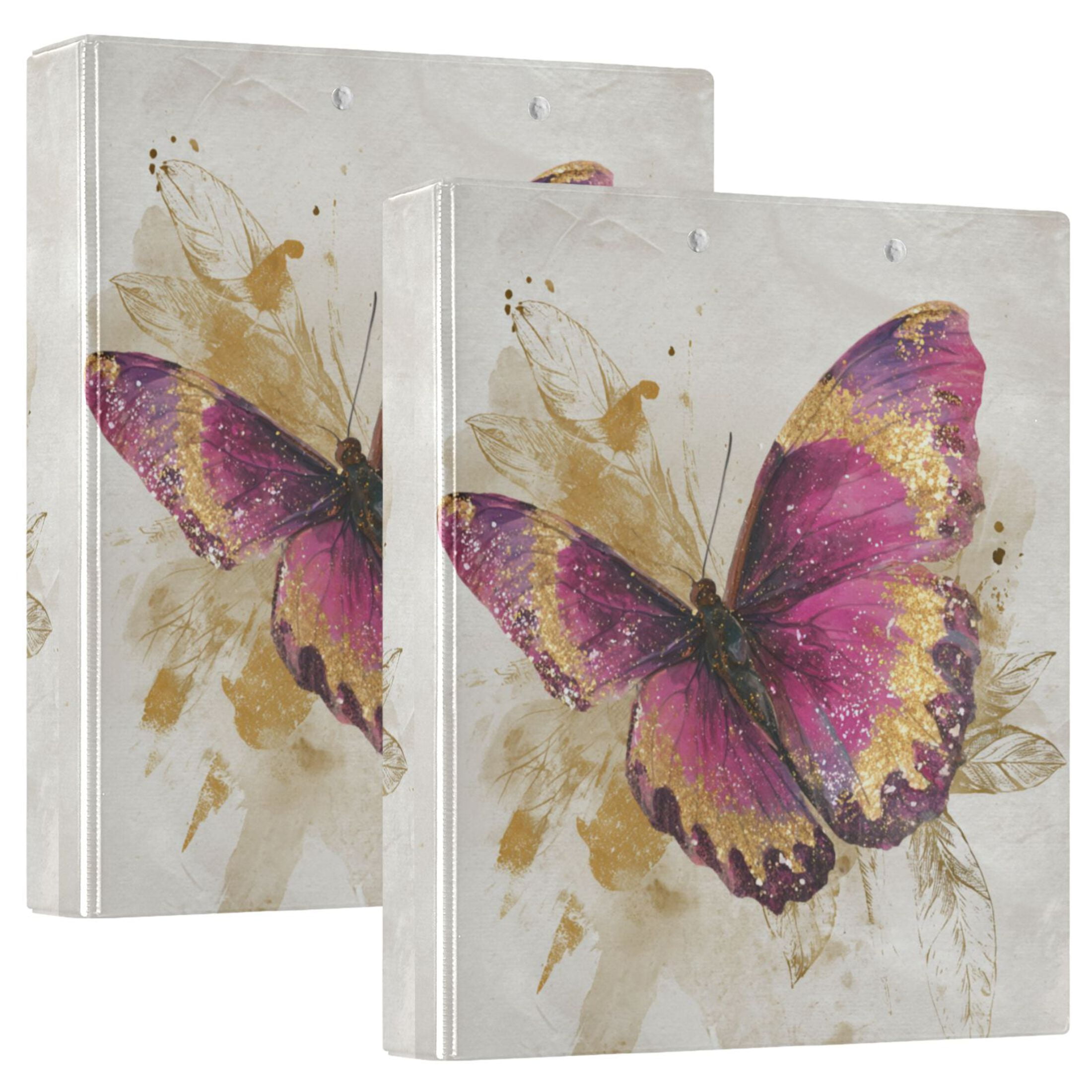 WOBOGO Burgundy Butterfly File Folders Extra Large Capacity to Hold 200 ...