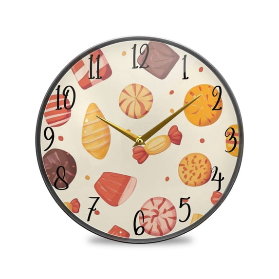 WOBOGO Candy Snacks Pattern Acrylic Wall Clock Battery Operated 11.9in ...
