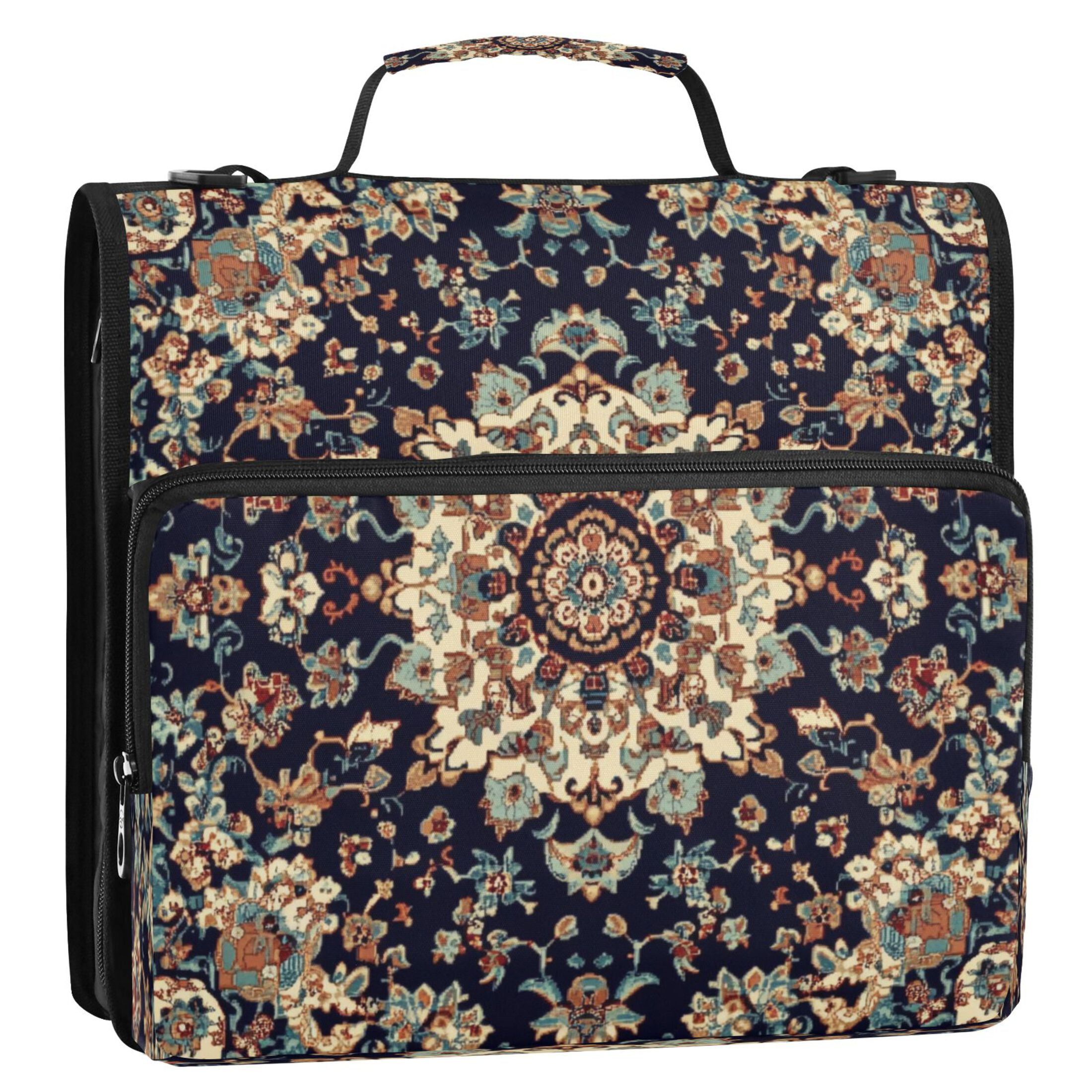 WOBOGO Carpet Patterns Ring Binder Bag 1.5in Folder Organizer with ...
