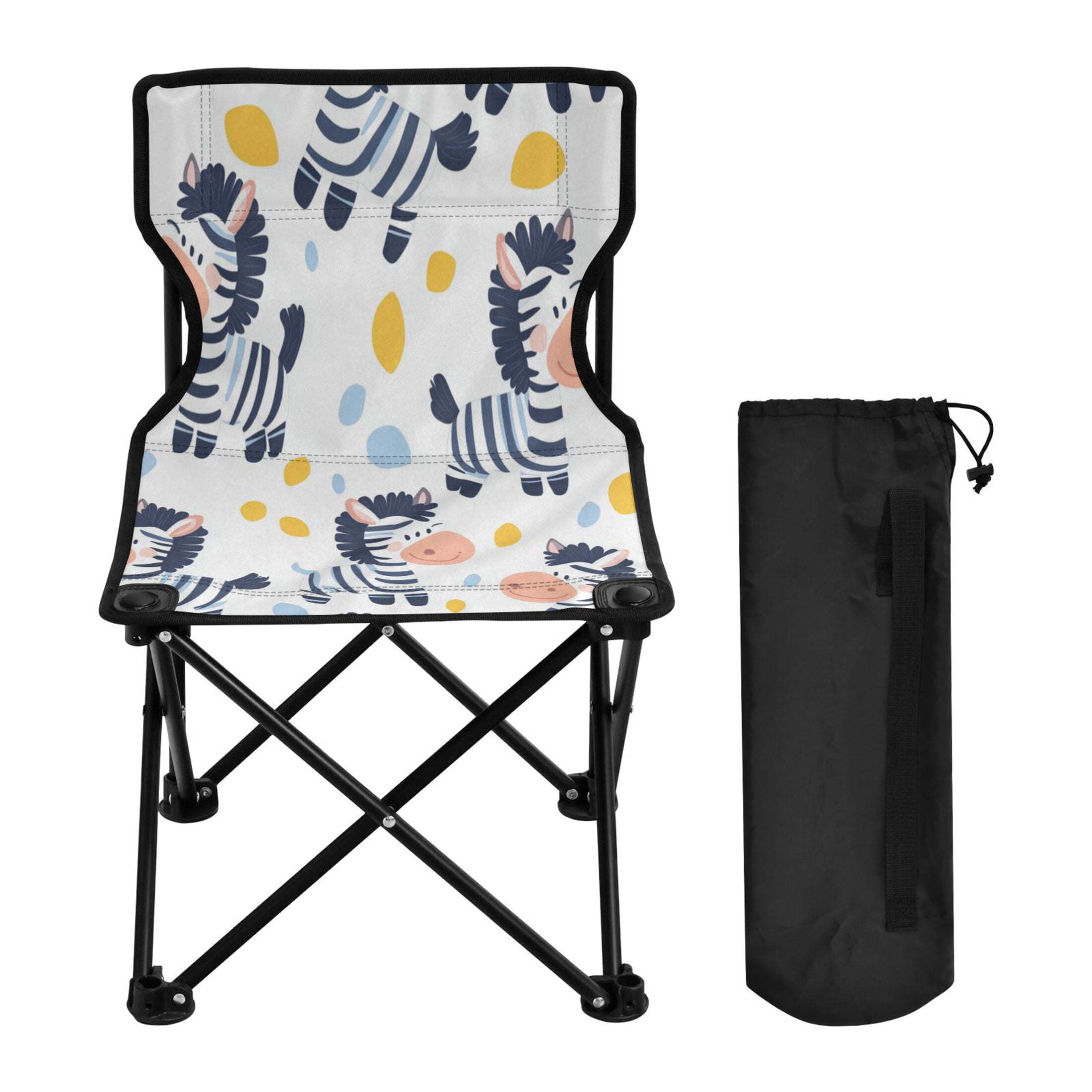 WOBOGO Cartoon Cute Zebra Camping Chair Convenient Four Corner Backrest ...
