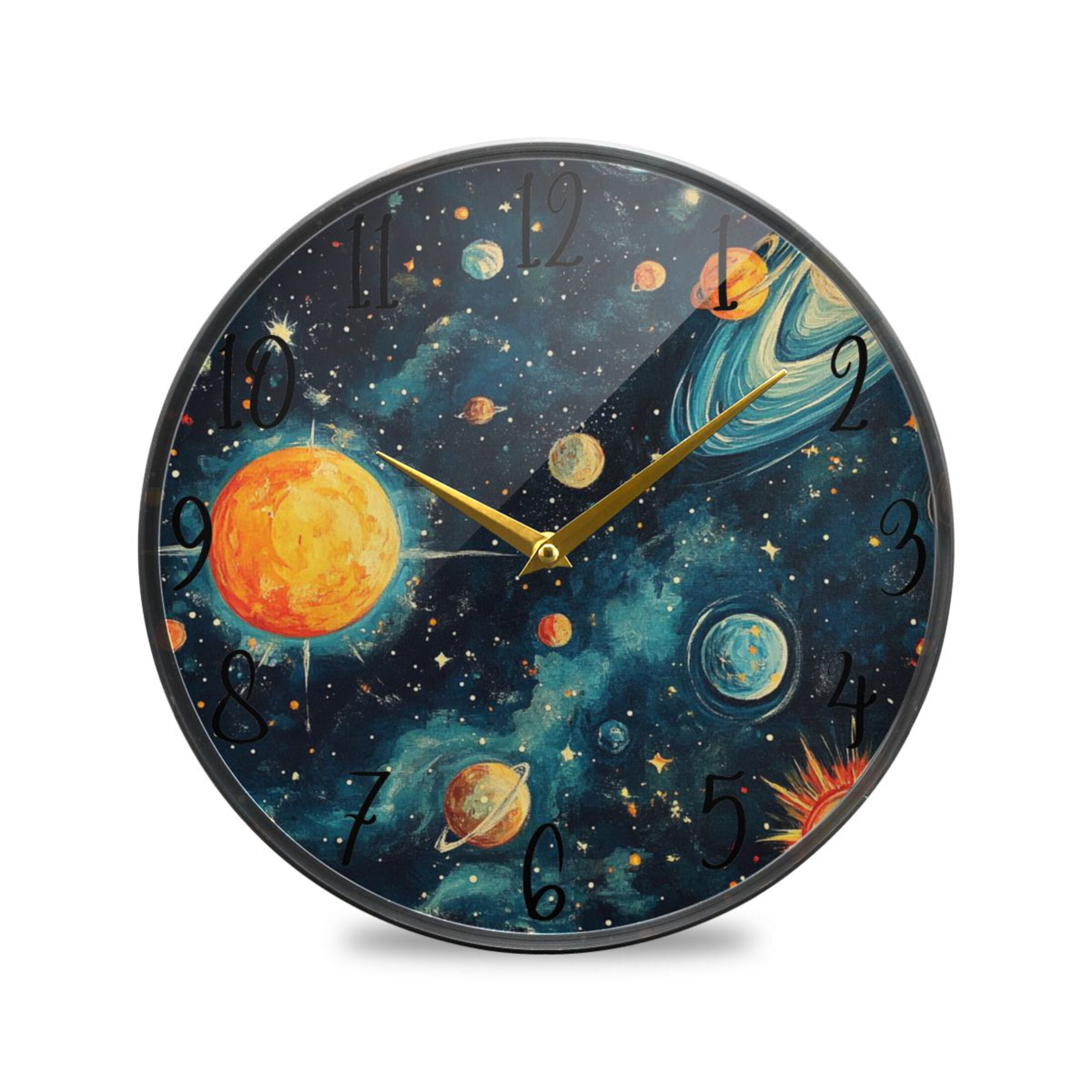 WOBOGO Cartoon Degas-style Cosmic Background Acrylic Wall Clock Battery ...