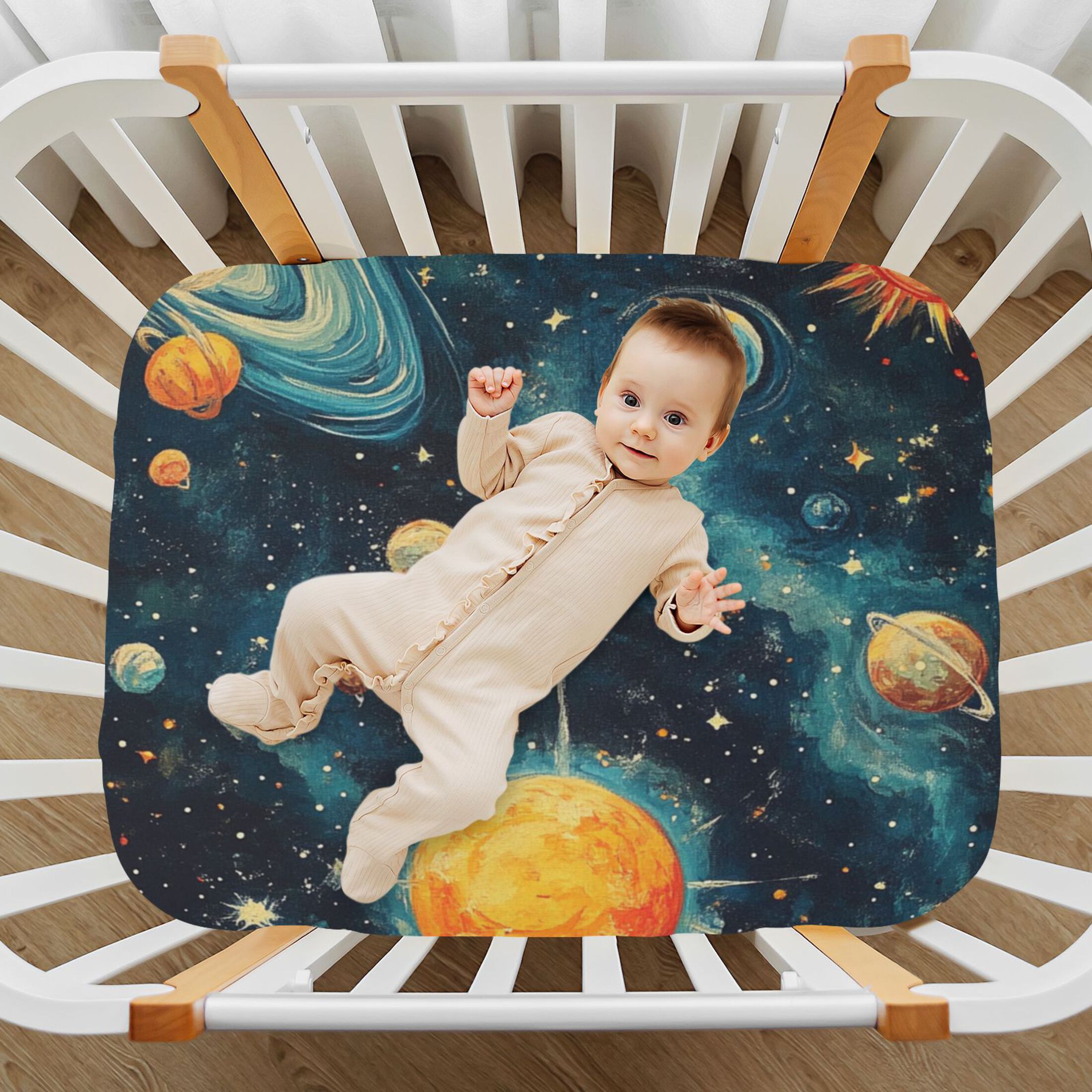 WOBOGO Cartoon Degas-style Cosmic Background Baby Crib Sheets Super ...
