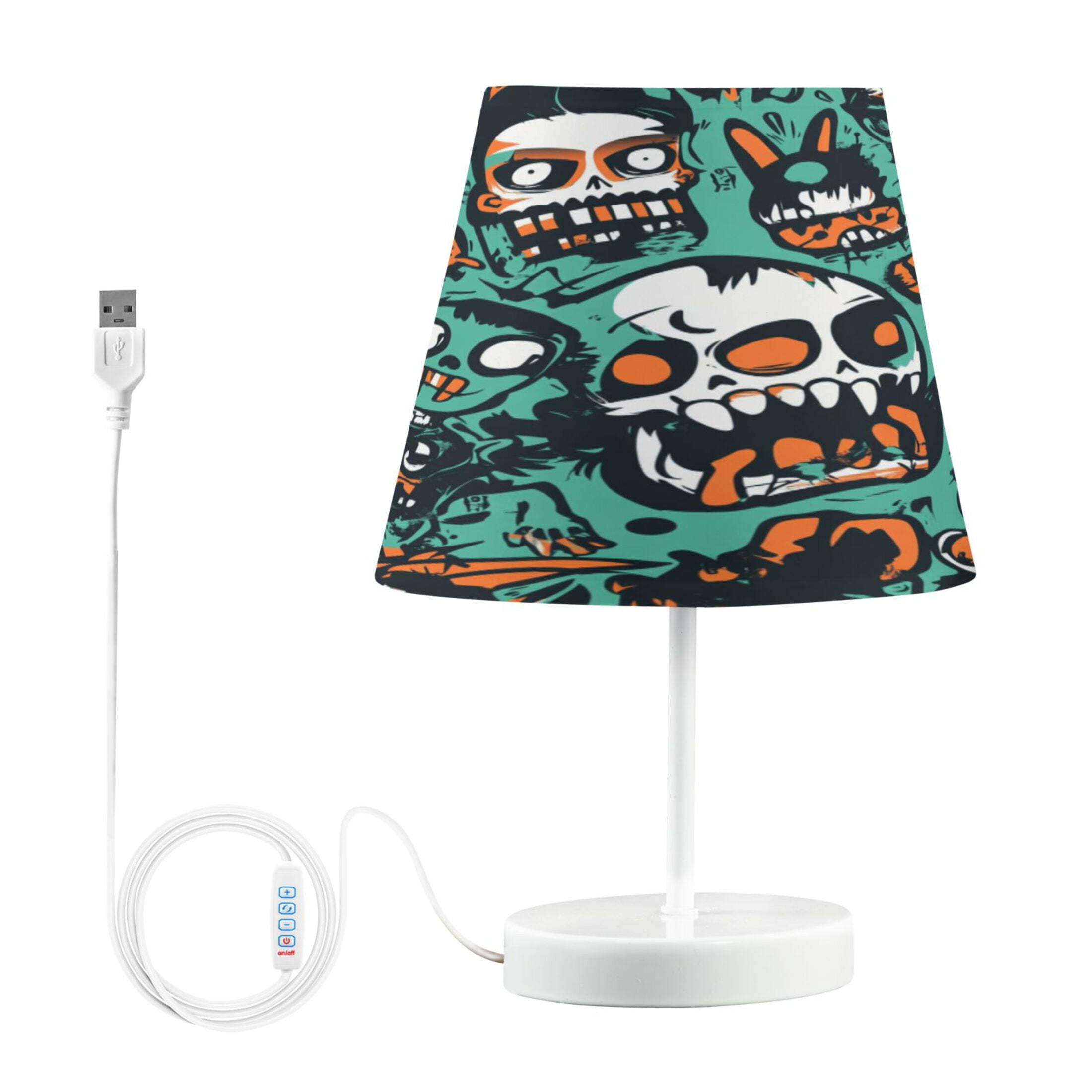 WOBOGO Cartoon Ghost Table Lamps Bedroom 3-Speed Dimmable Farm Style ...