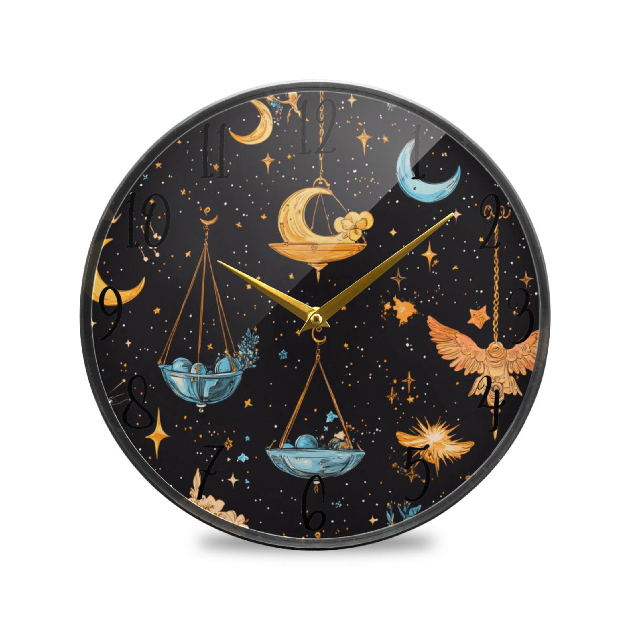WOBOGO Cartoon Libra Pattern Acrylic Wall Clock Battery Operated 9.5in ...