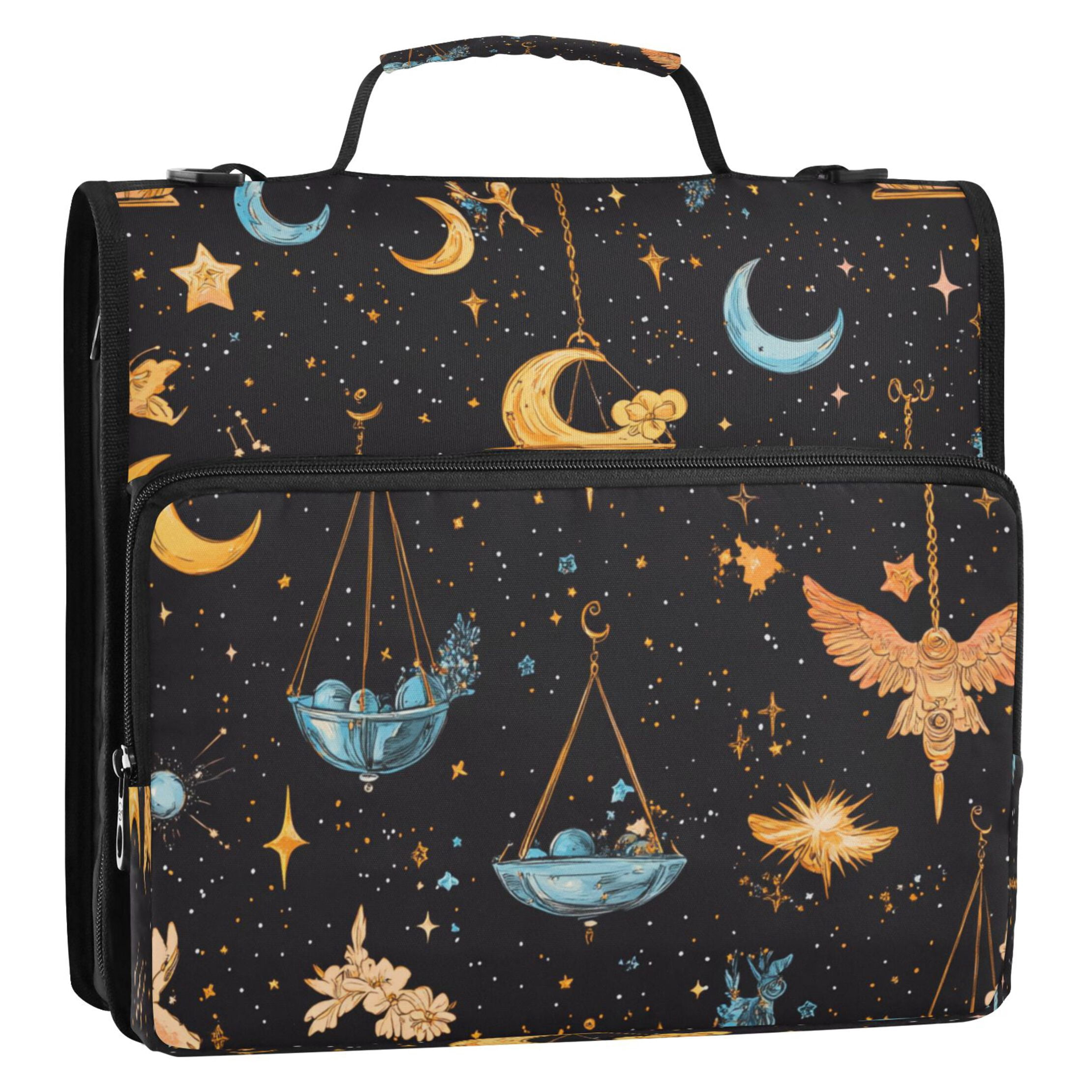 WOBOGO Cartoon Libra Pattern Ring Binder Bag 1.5in Folder Organizer ...