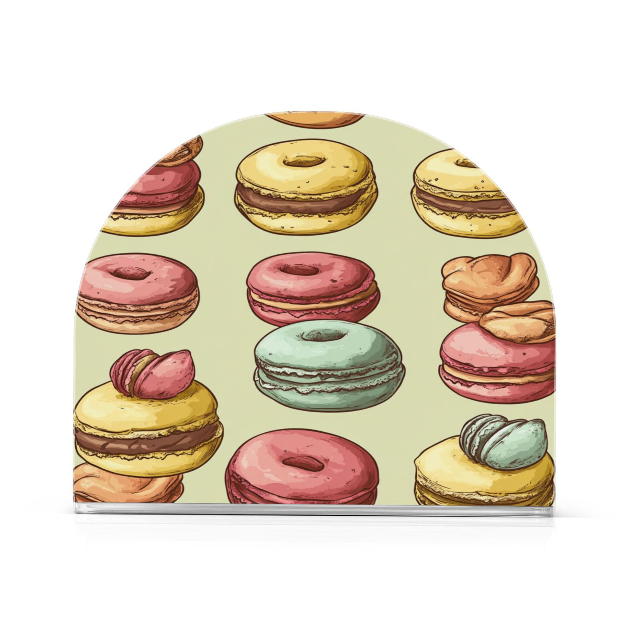 WOBOGO Cartoon Macaroons Clear Acrylic Napkin Holder Kitchen Tissue ...