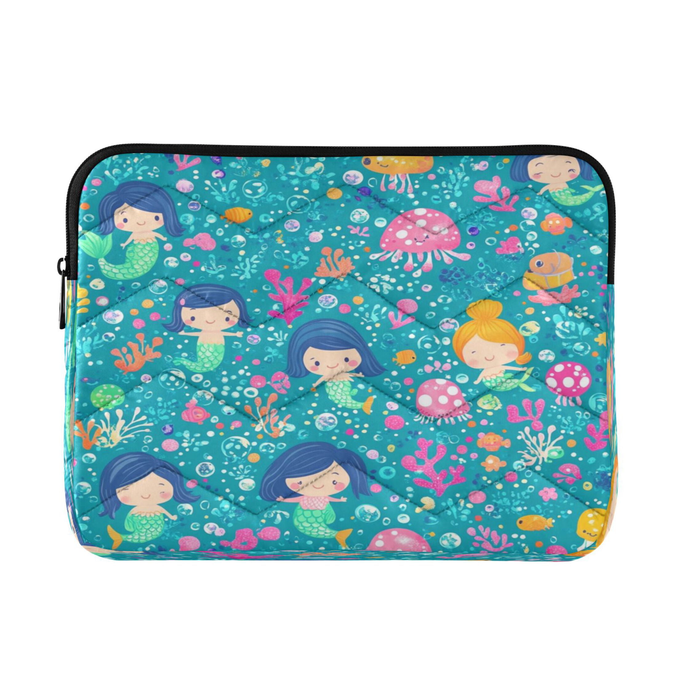 WOBOGO Cartoon Mermaids Blue Pattern Laptop Sleeve 13.4 inch ...