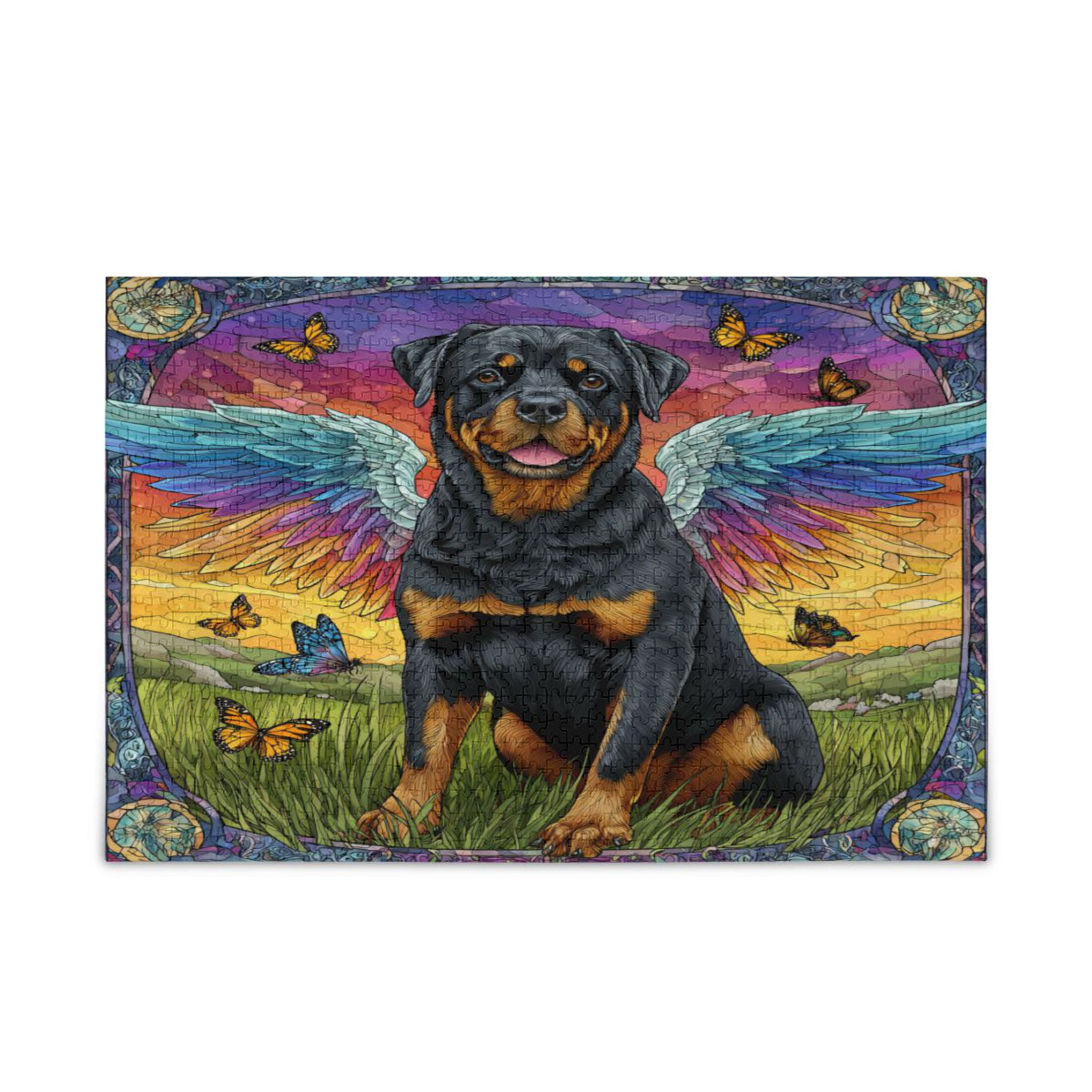 WOBOGO Cartoon Rottweiler Puzzle Challenge 500 Piece Jigsaw Suitable ...
