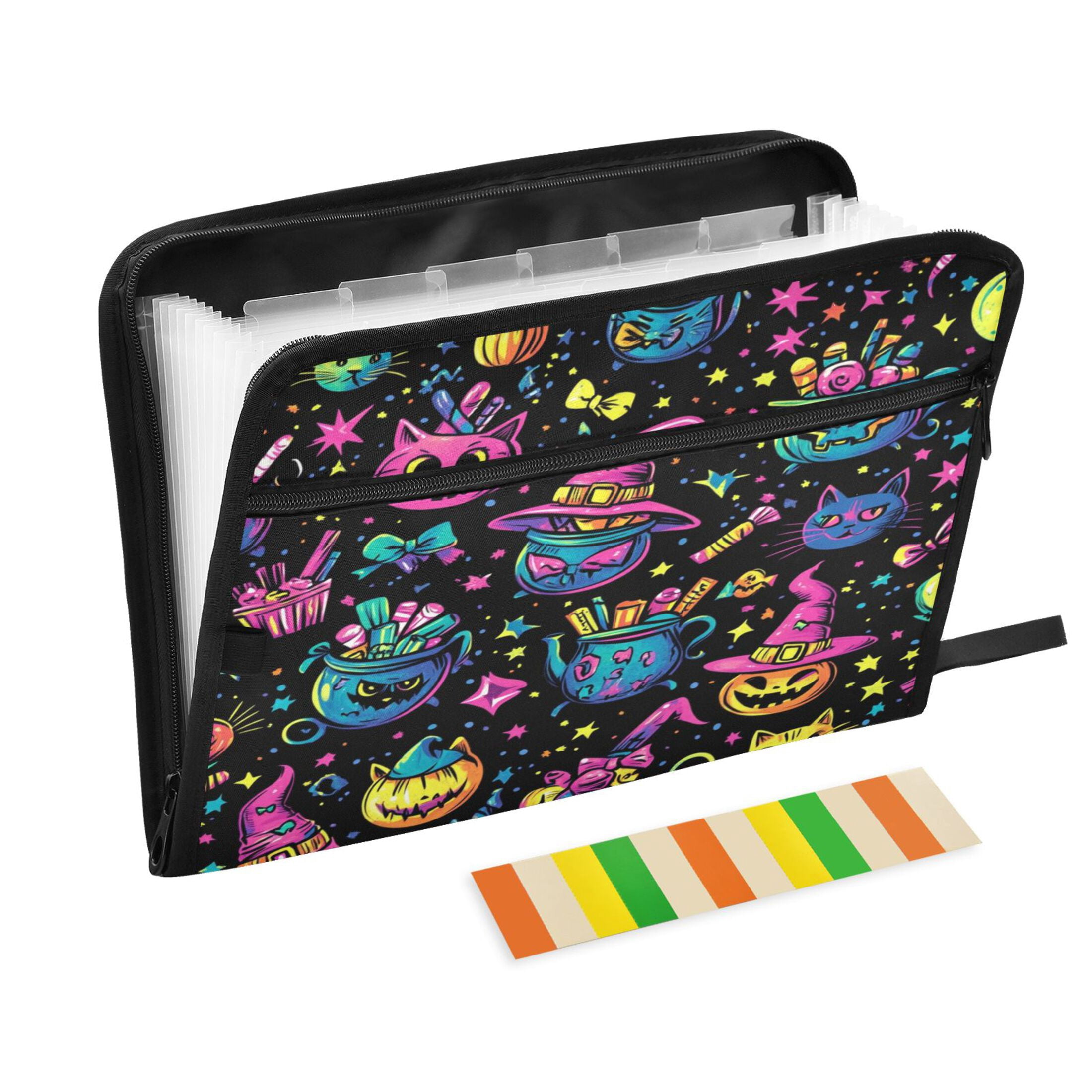 WOBOGO Cat Wtch Hat Black Pattern Expanding File Folder Letter Size ...
