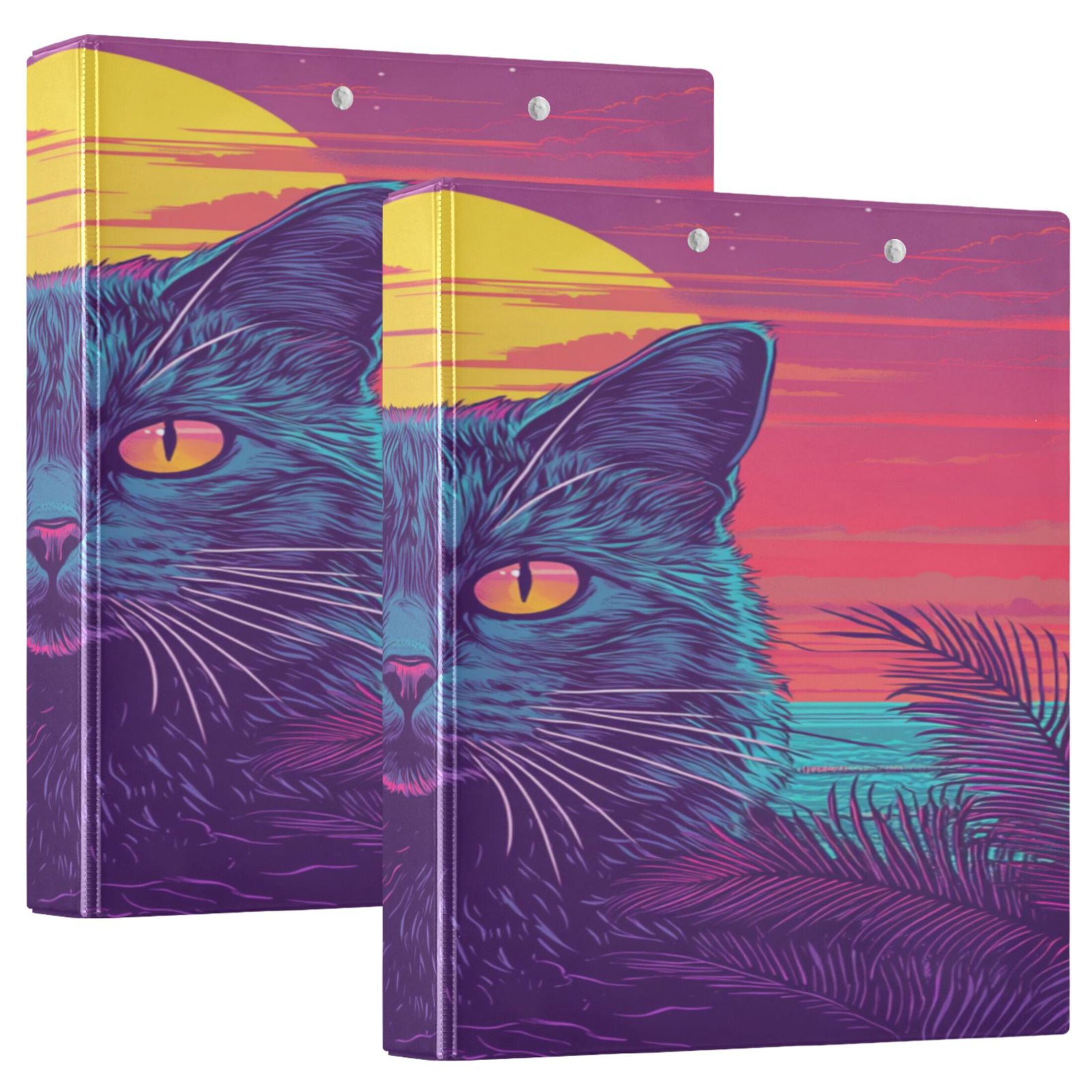 WOBOGO Cat before Sunset File Folders Extra Large Capacity to Hold 200 ...