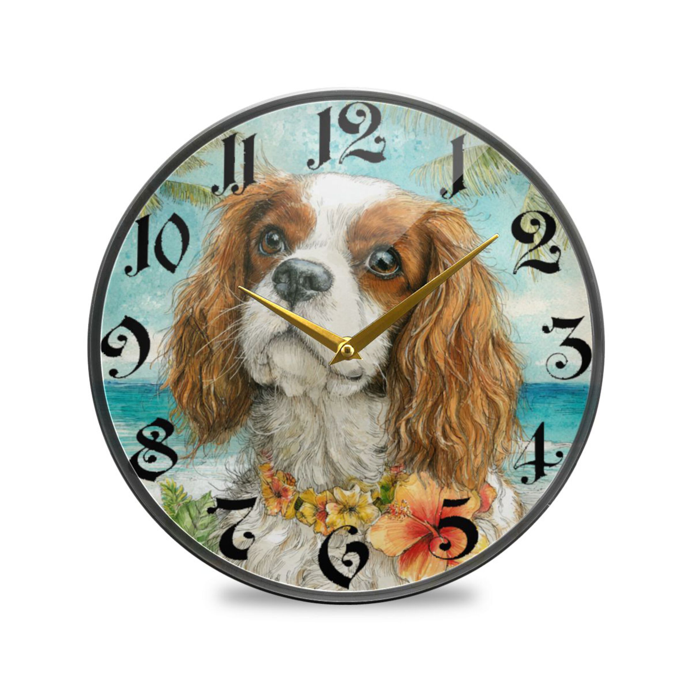 WOBOGO Cavalier King Charles Spaniel Dog Acrylic Wall Clock Battery ...