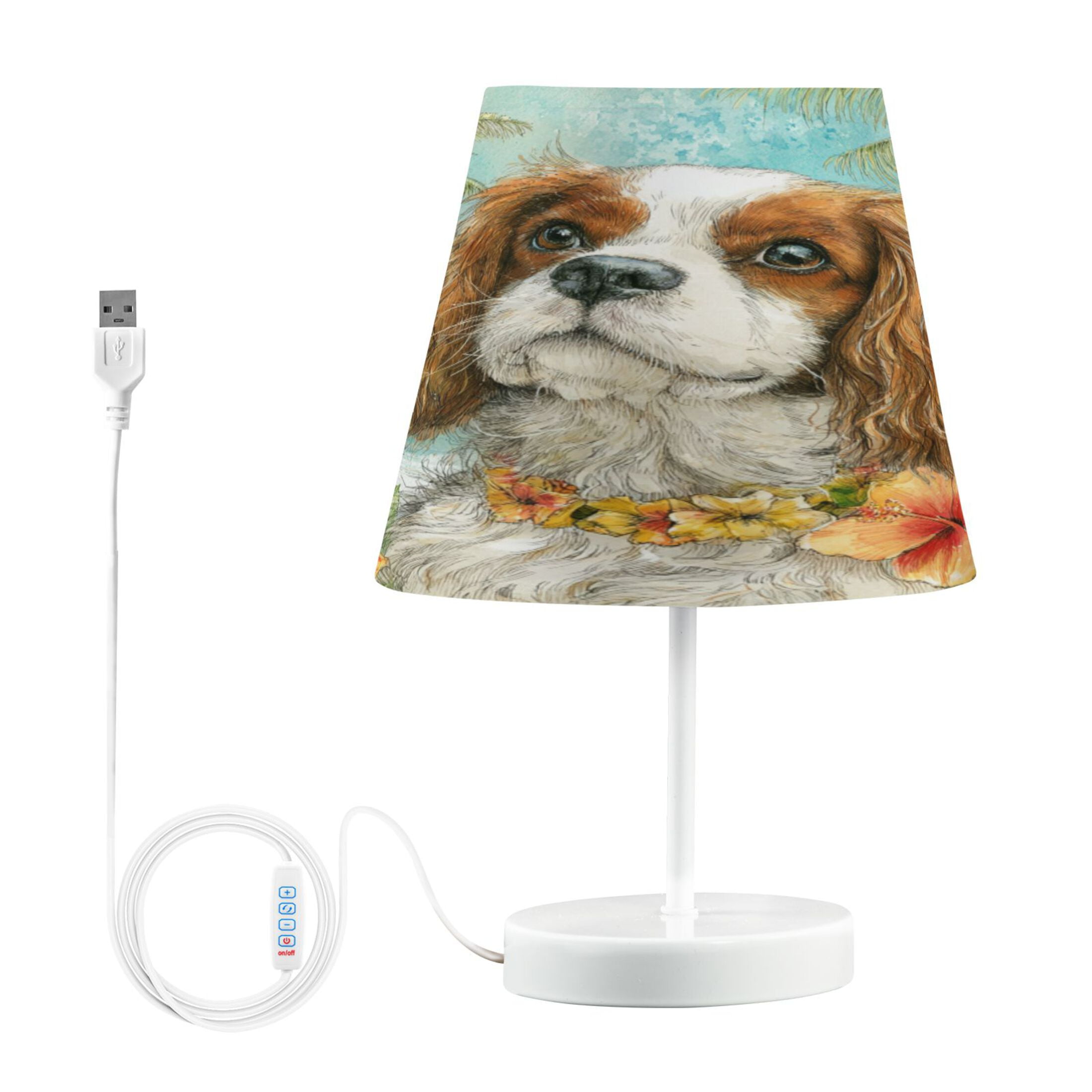 WOBOGO Cavalier King Charles Spaniel Dog Table Lamps Bedroom 3-Speed ...