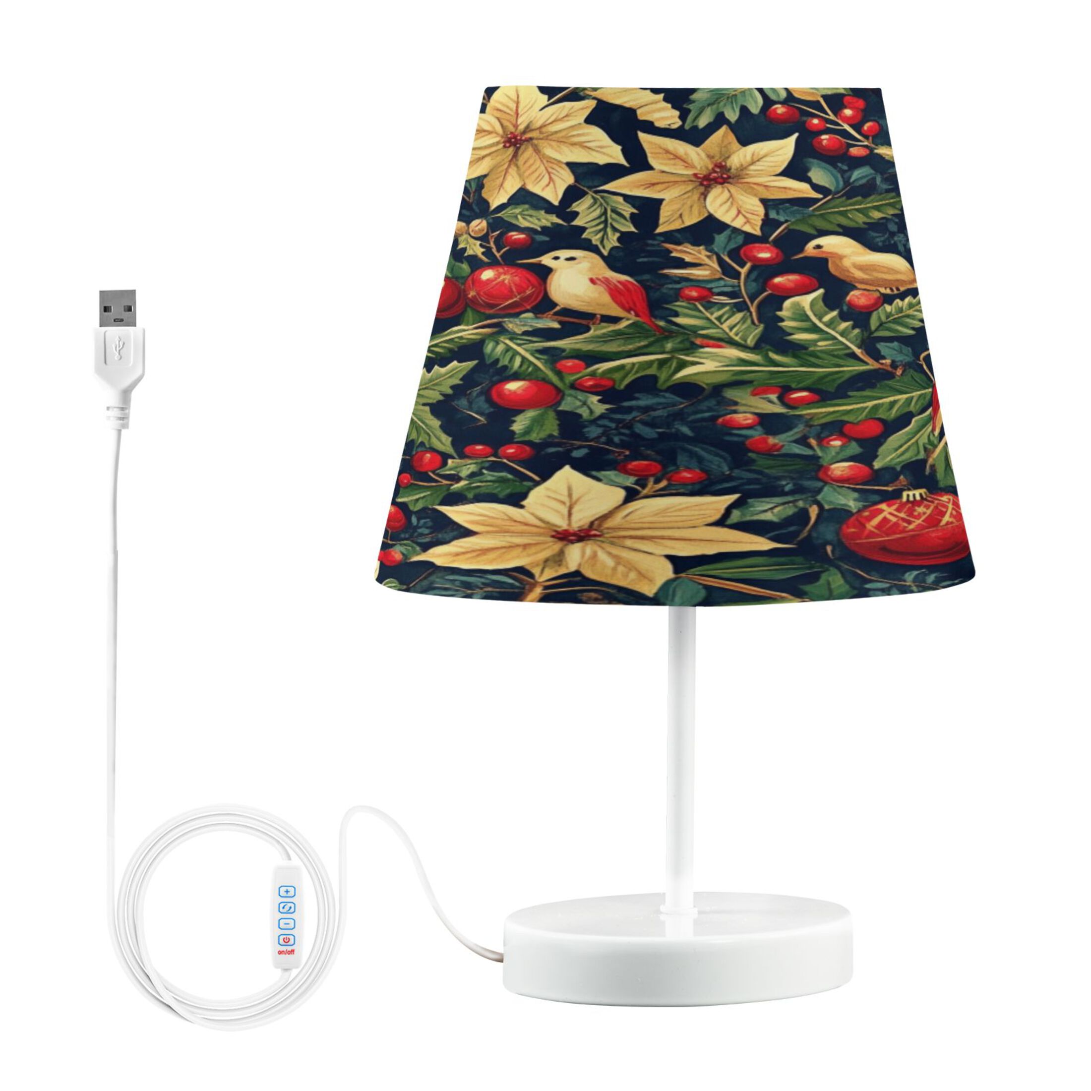 WOBOGO Christmas Holiday Table Lamps Bedroom 3-Speed Dimmable Farm ...