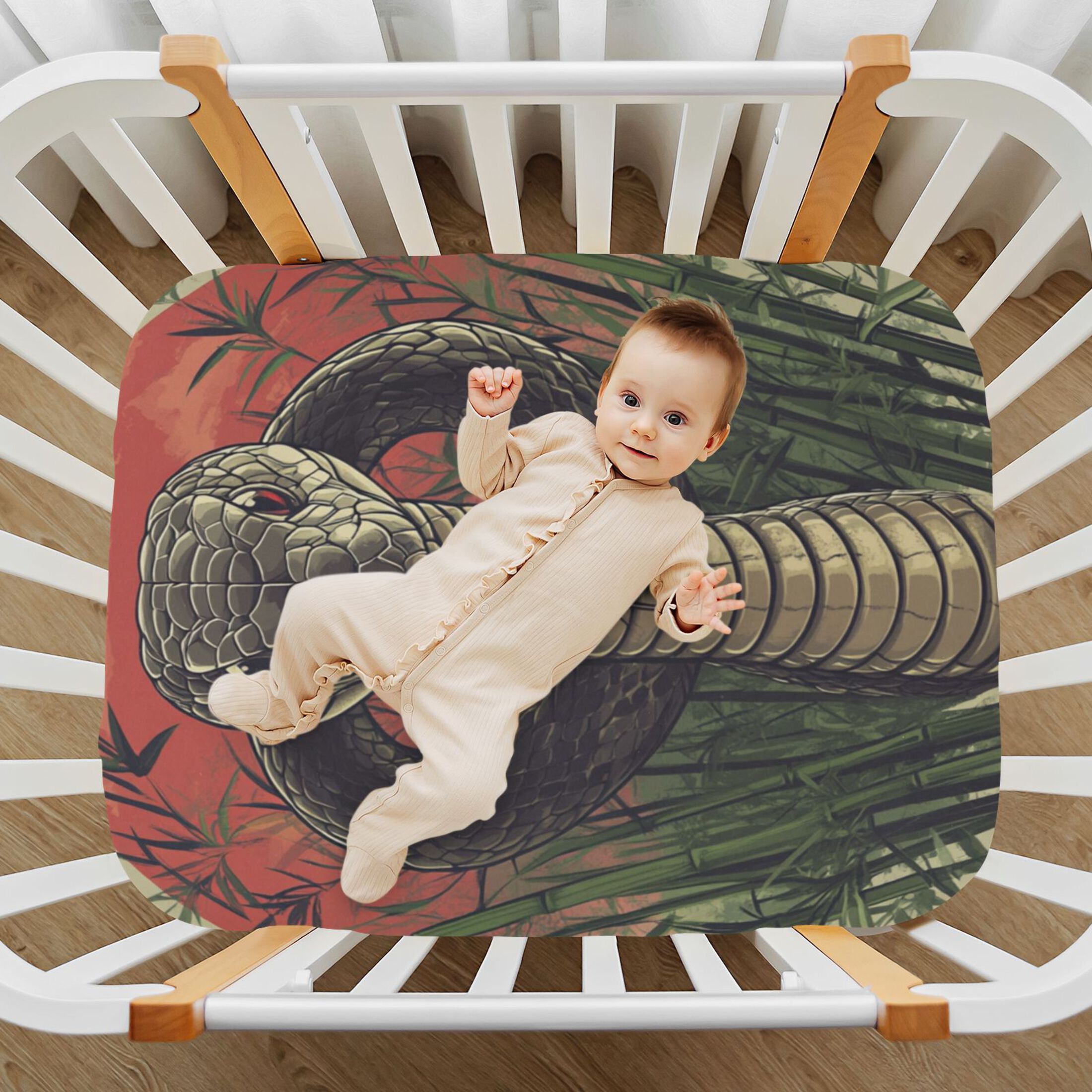 WOBOGO Cobras Bamboo Forest Baby Crib Sheets Super Soft Microfiber ...