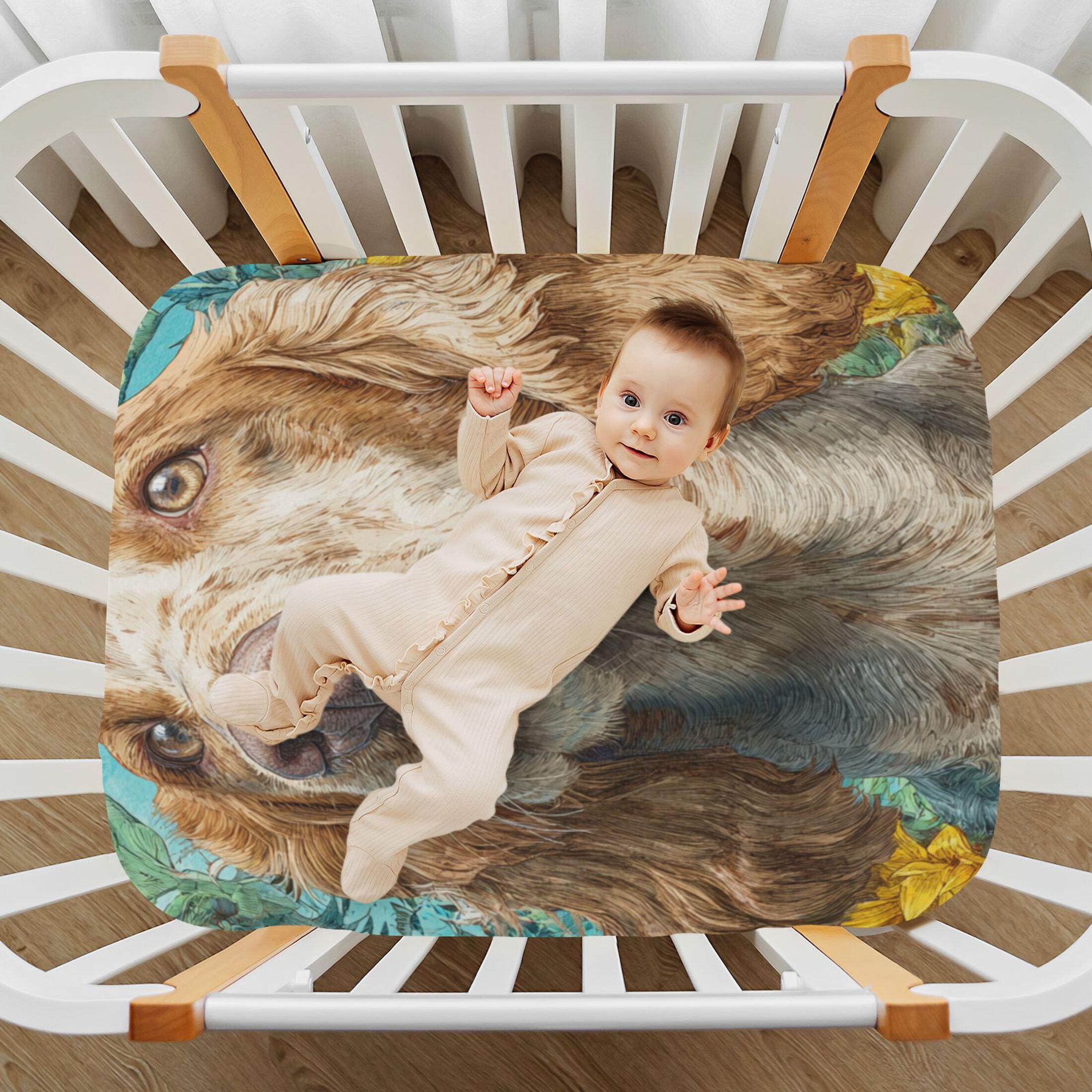 WOBOGO Cocker Spaniel Dog Baby Crib Sheets Super Soft Microfiber ...