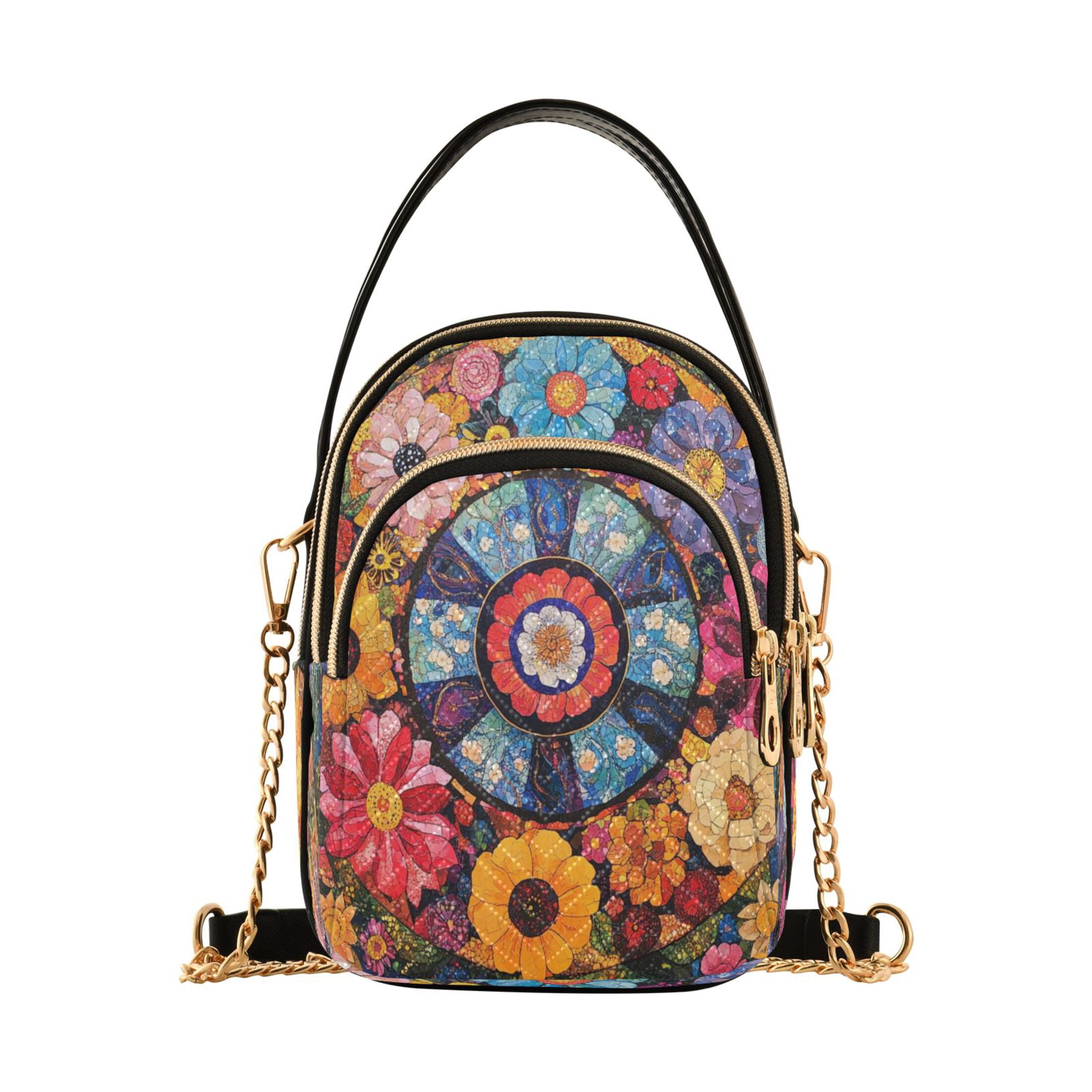 WOBOGO Collage Art Flower Ladies Chain Shoulder Bag Fashion Designer ...