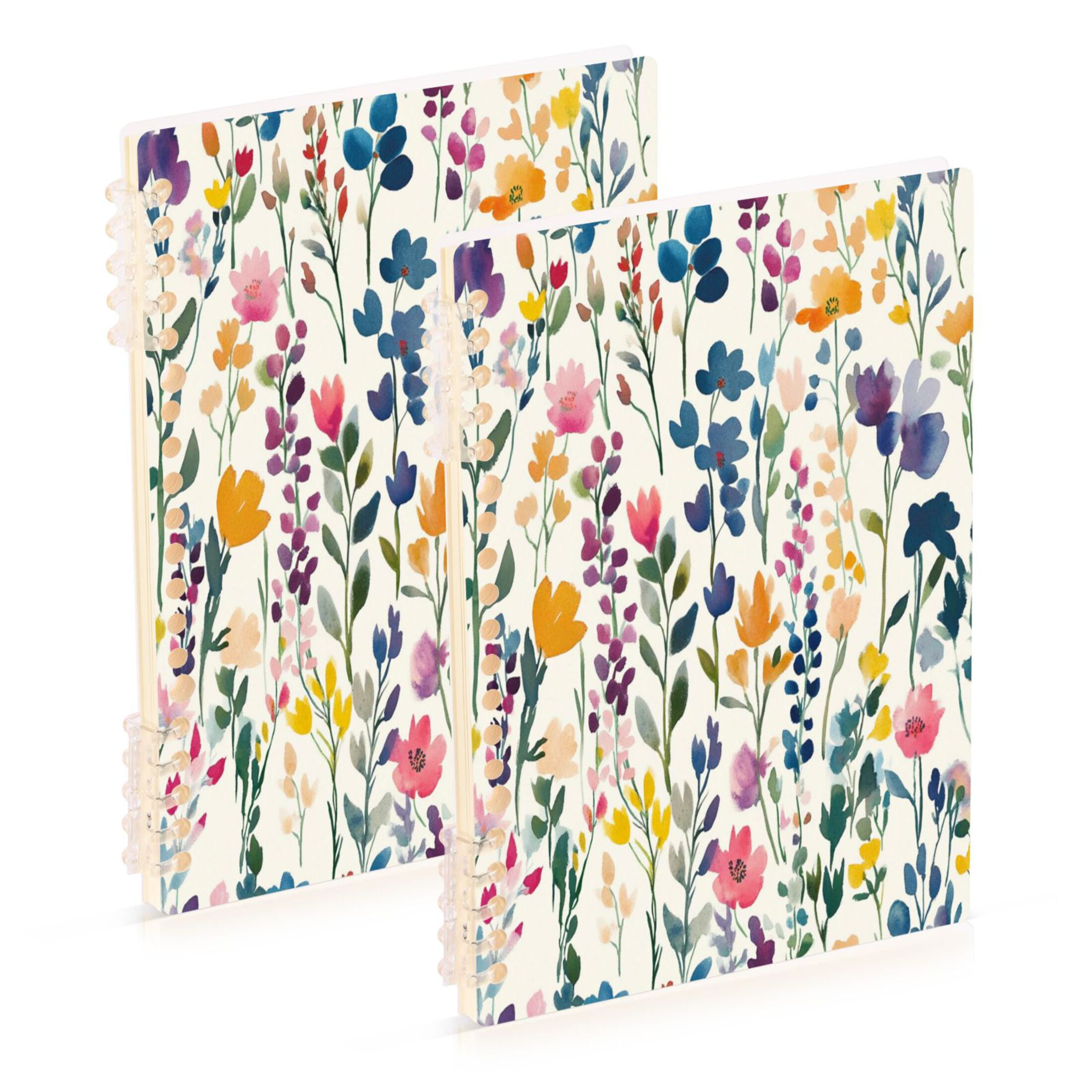 WOBOGO Colorful Abstract Flower Notebook College Horizontal Grid Paper ...