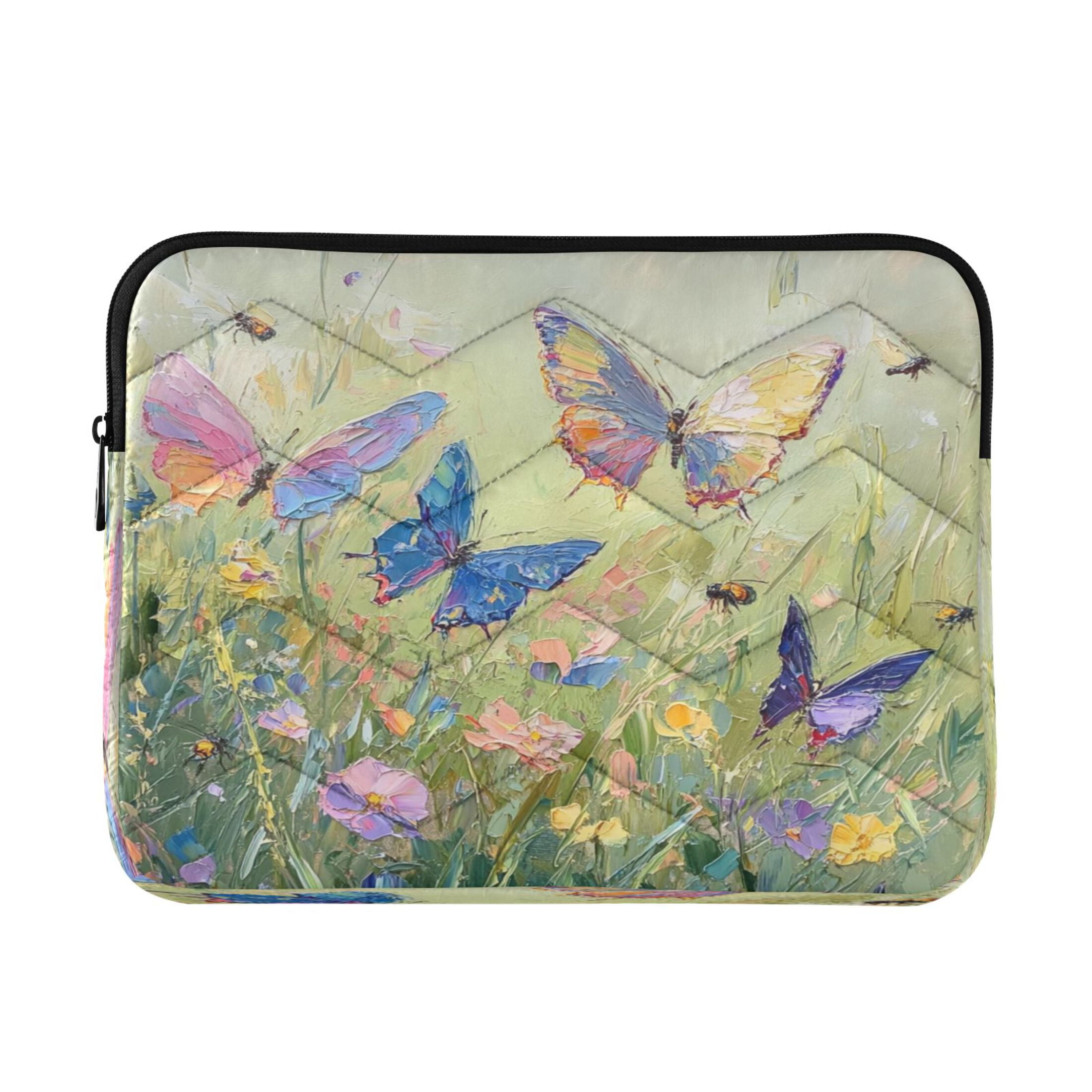 WOBOGO Colorful Butterfly Laptop Sleeve 13.4 inch Lightweight Zipper ...
