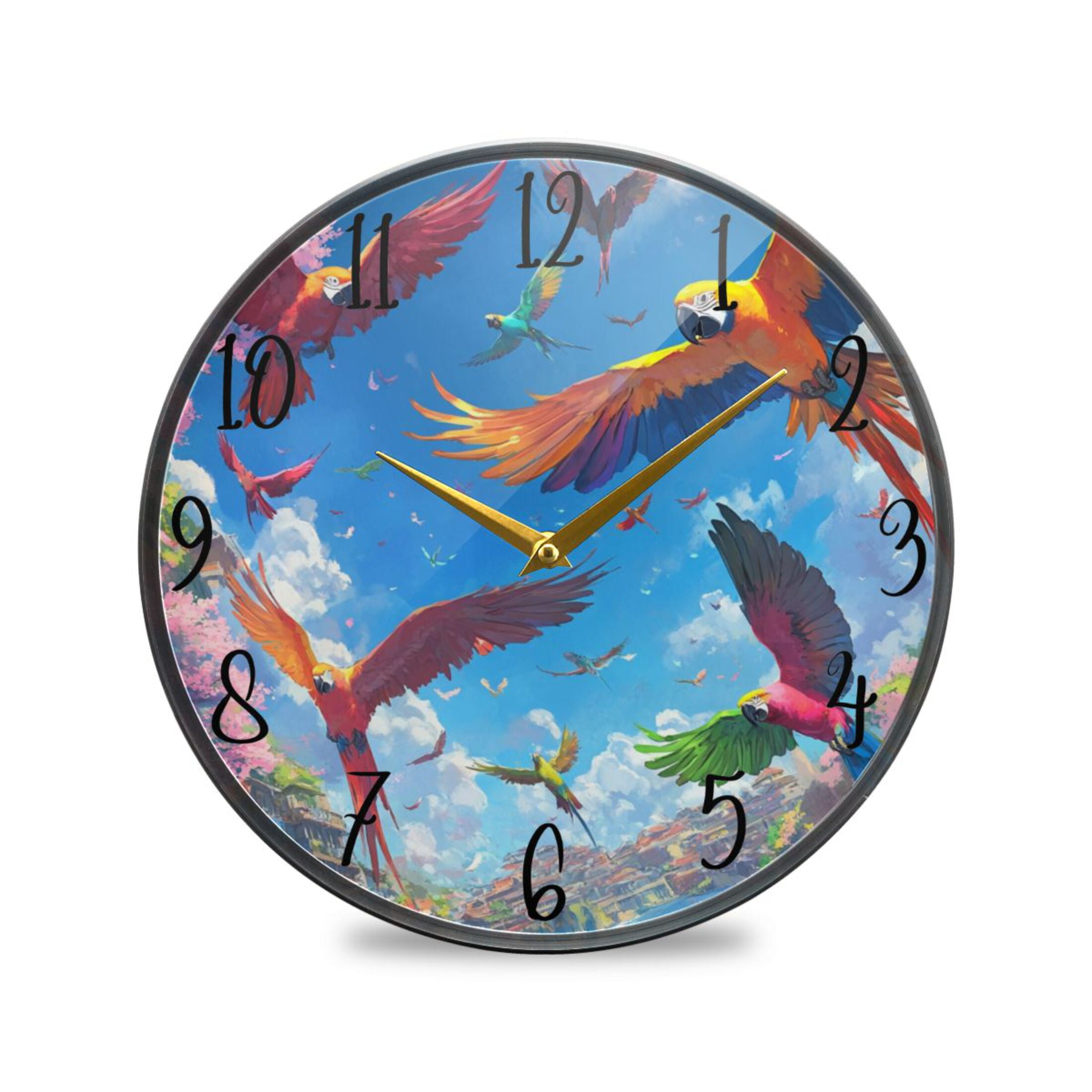 WOBOGO Colorful Carrots Acrylic Wall Clock Battery Operated 11.9in ...