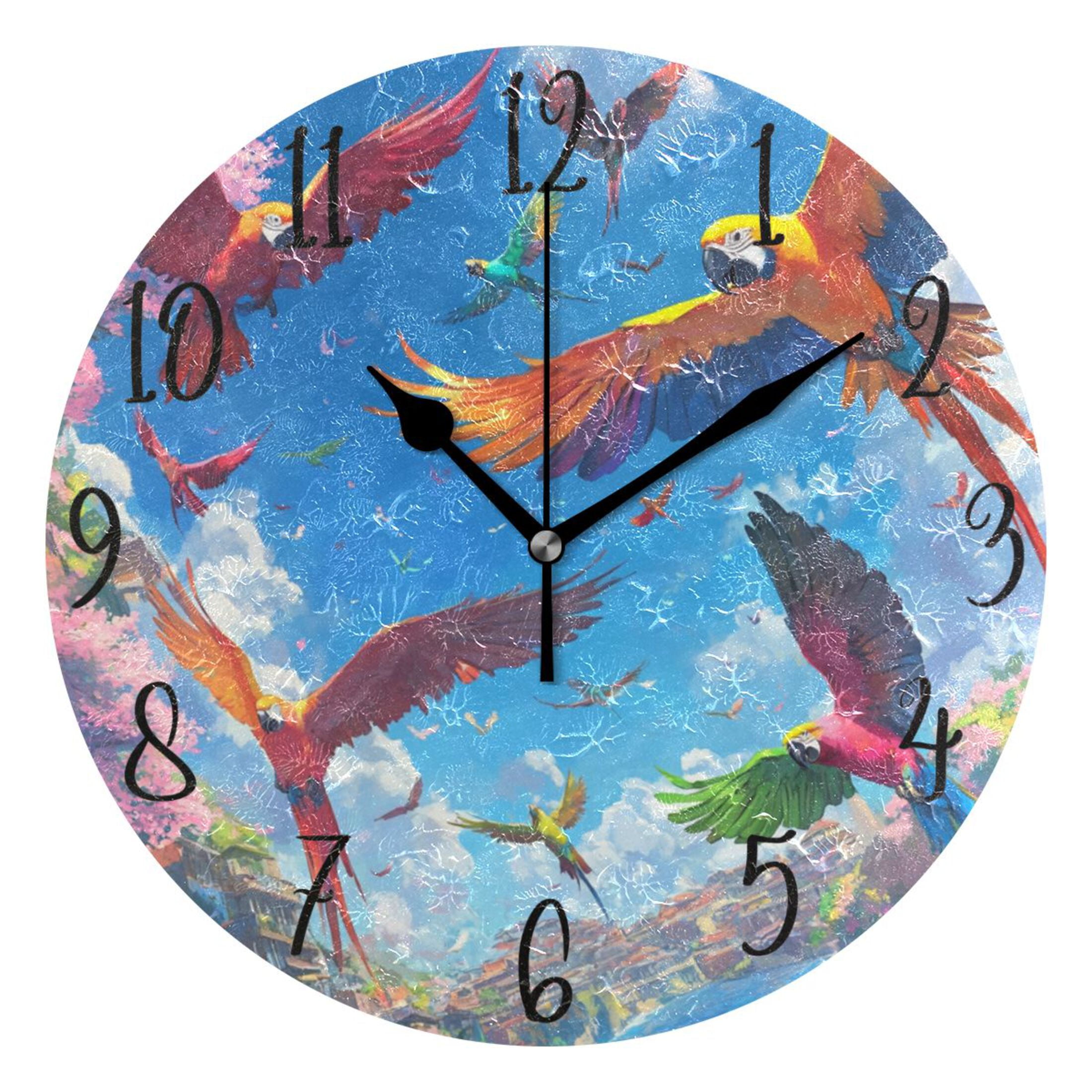 WOBOGO Colorful Carrots Wall Clock 10in Silent Mechanism Battery ...