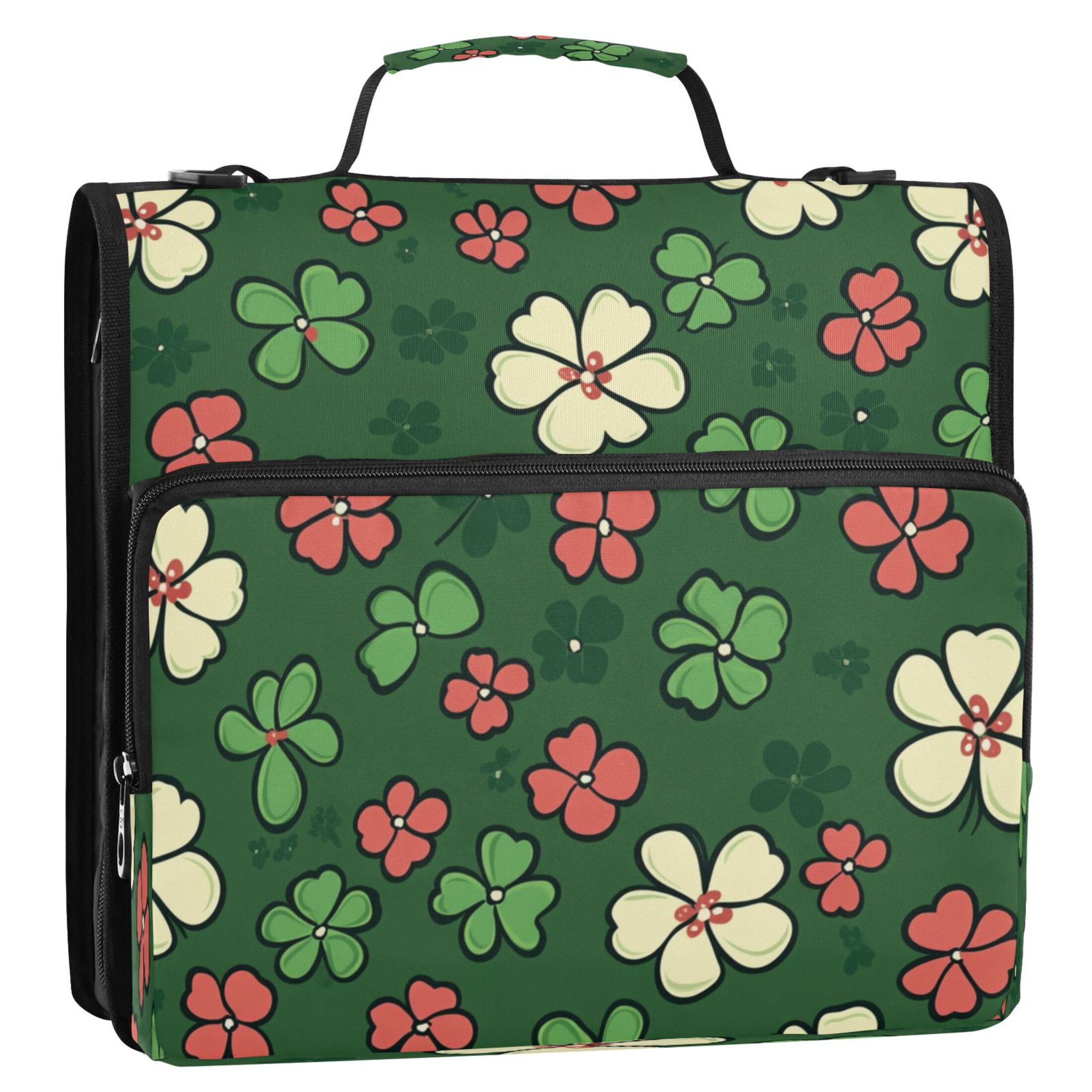 WOBOGO Colorful Clovers Ring Binder Bag 1.5in Folder Organizer with ...