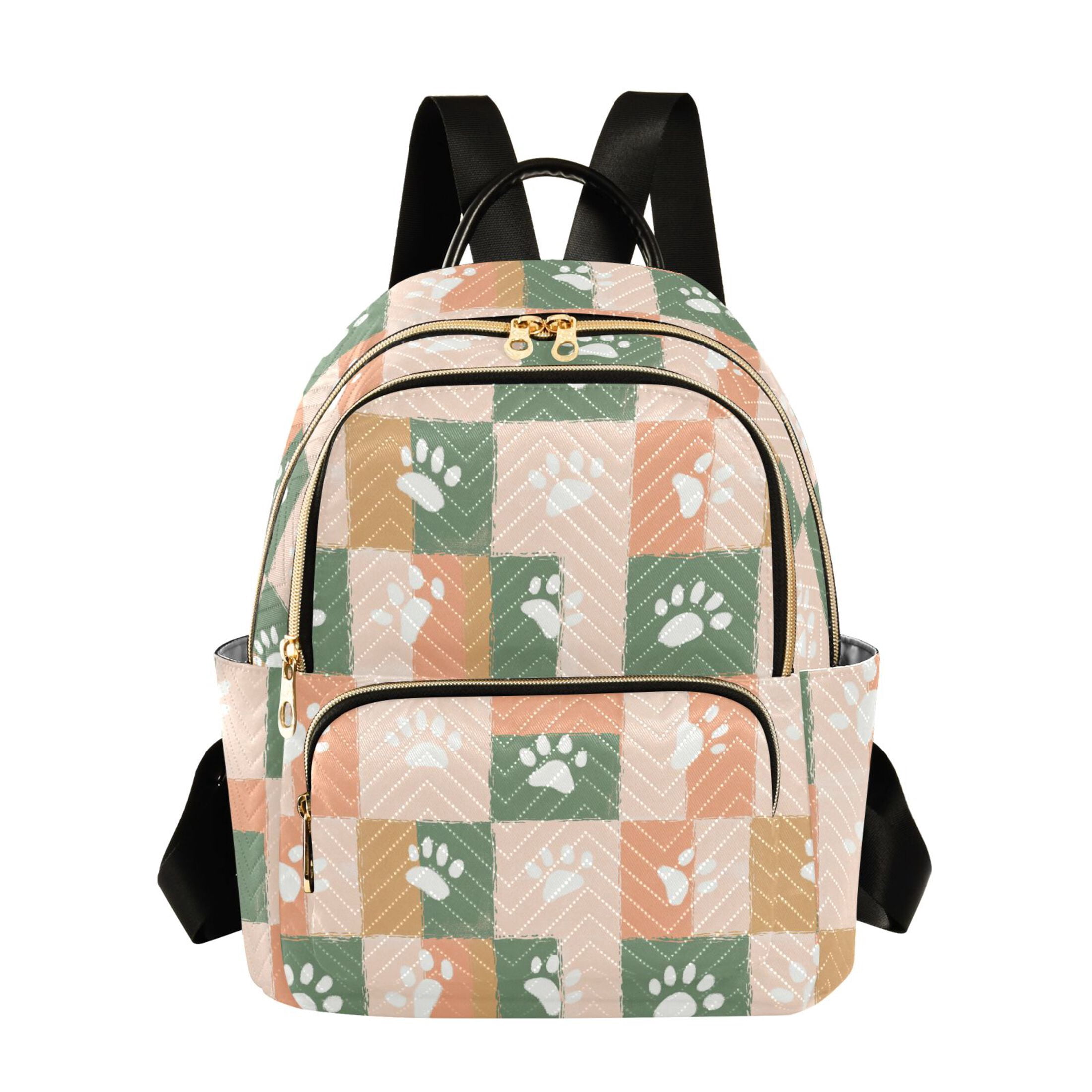 WOBOGO Colorful Dog Paw Prints Backpack Durable Lightweight Shoulder ...