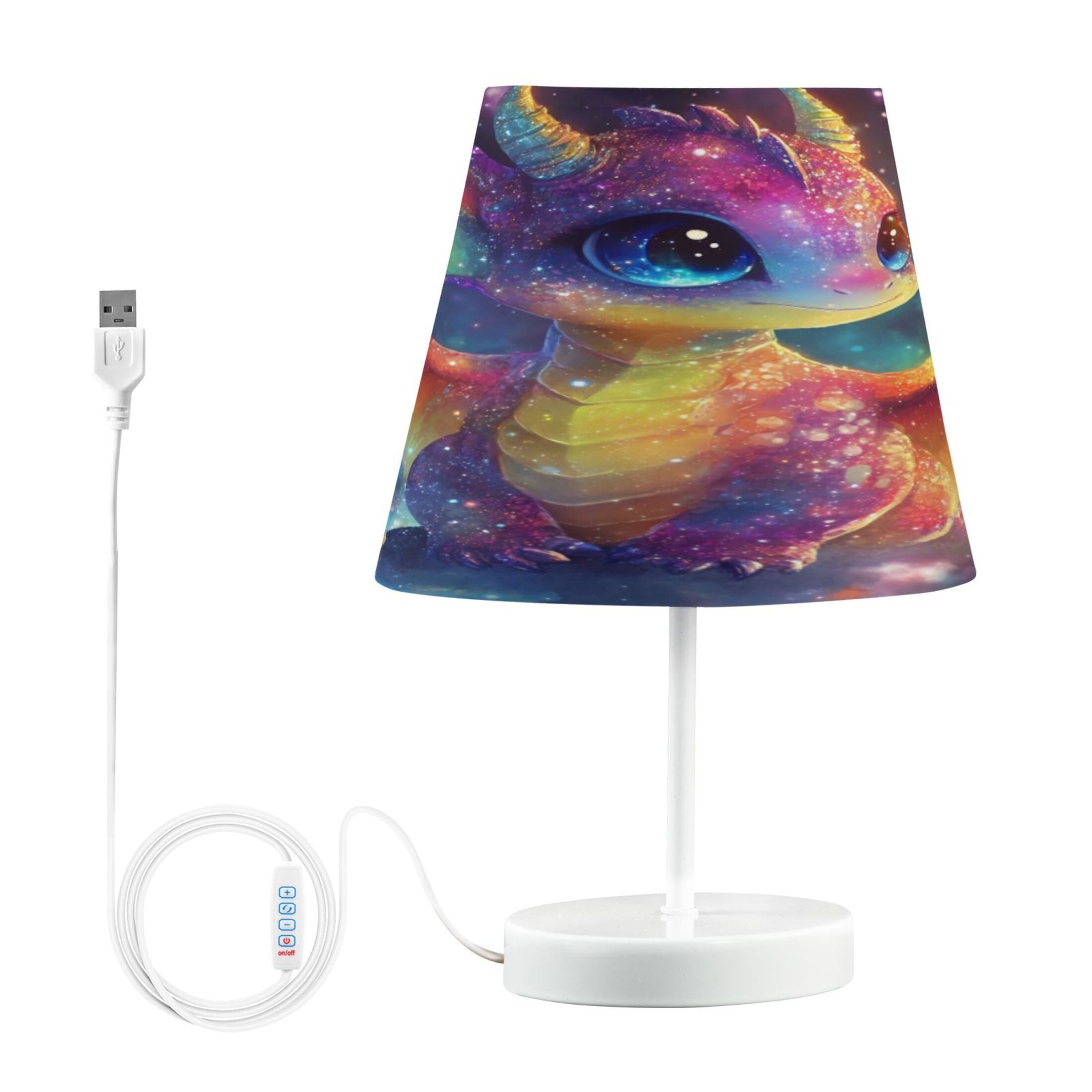 WOBOGO Colorful Dragon Baby Table Lamps Bedroom 3-Speed Dimmable Farm ...