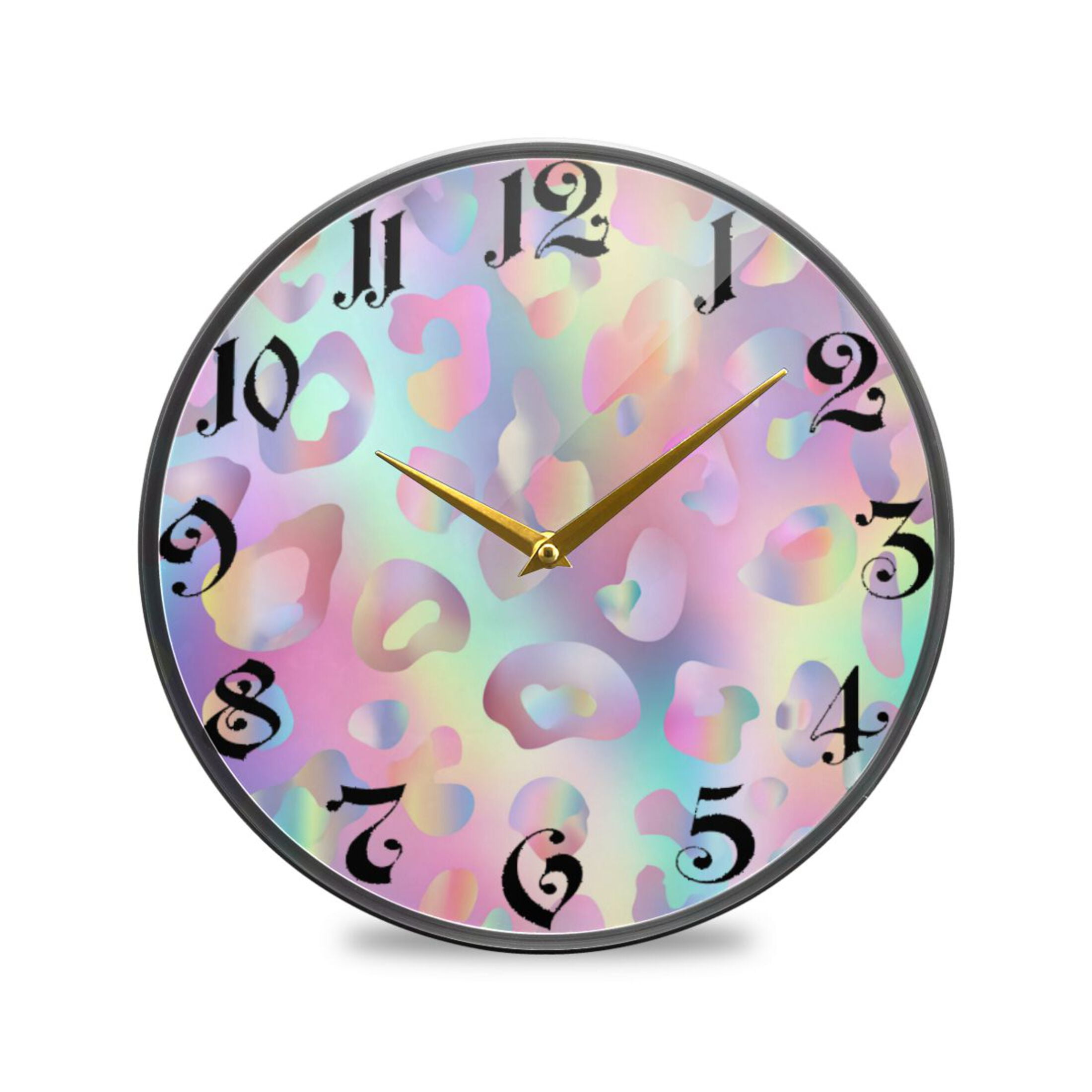 WOBOGO Colorful Leopard Print Acrylic Wall Clock Battery Operated 11 ...