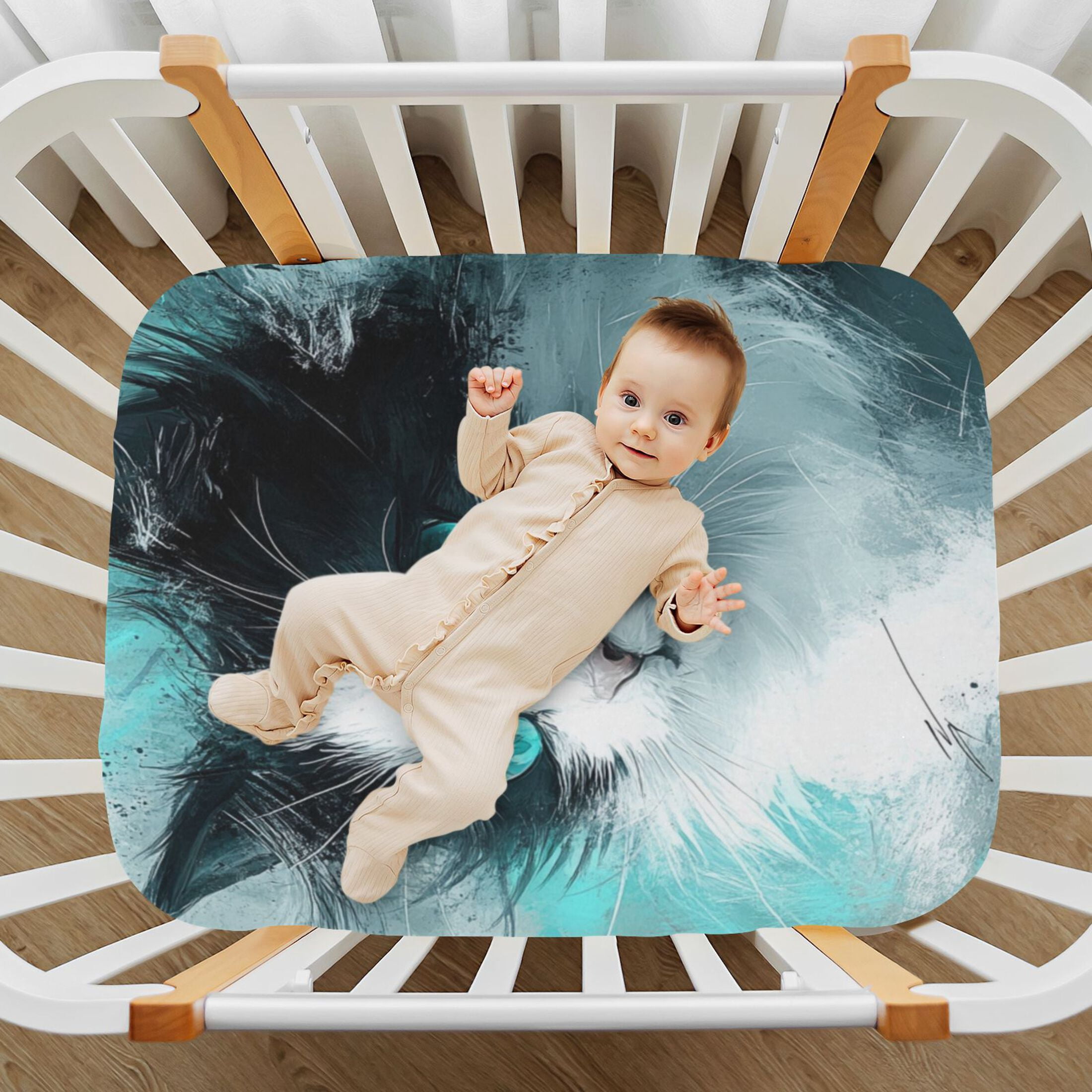 WOBOGO Cool Ragdoll Cat Pattern Baby Crib Sheets Super Soft Microfiber ...