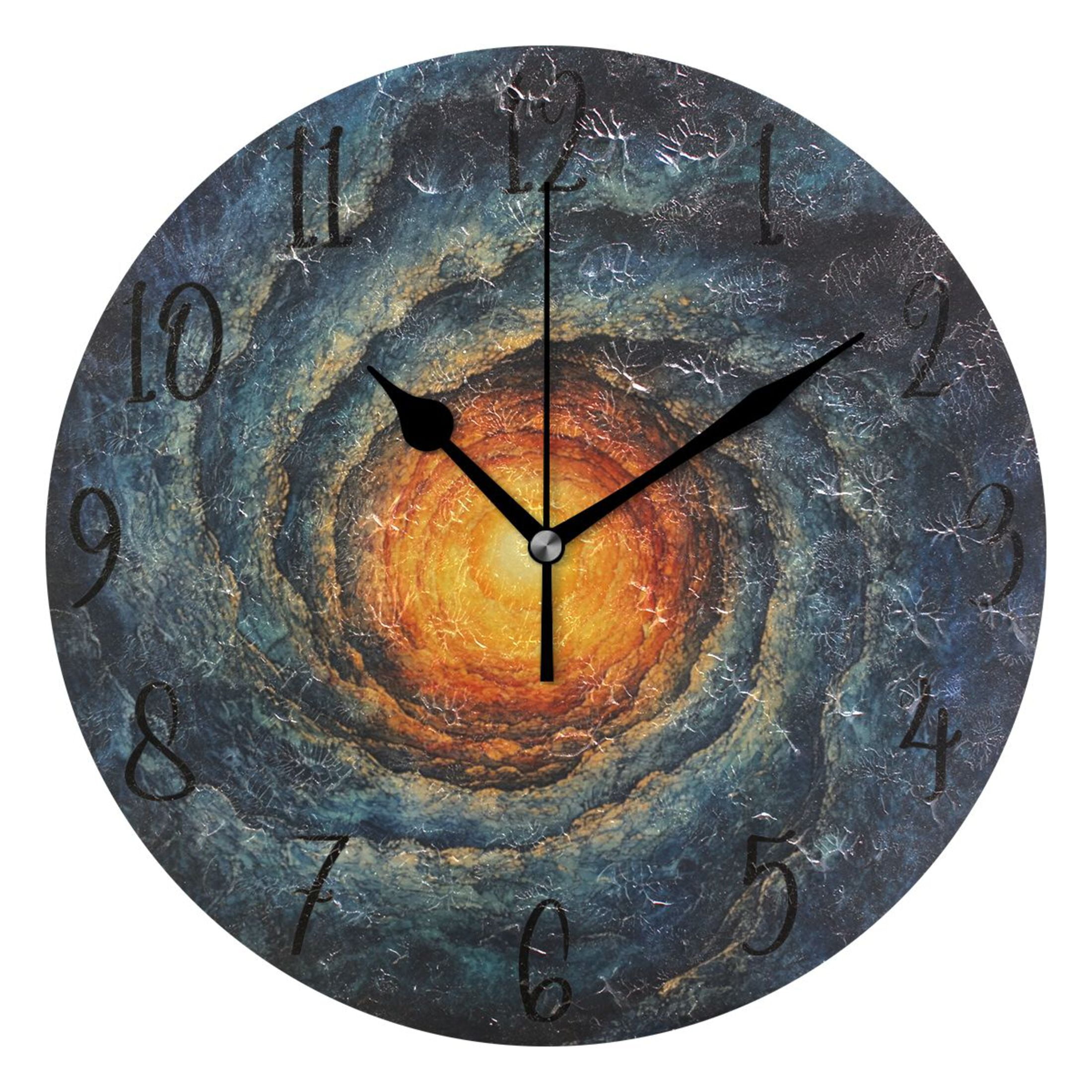 WOBOGO Cosmic Spiral Wall Clock 10in Silent Mechanism Battery Operated ...