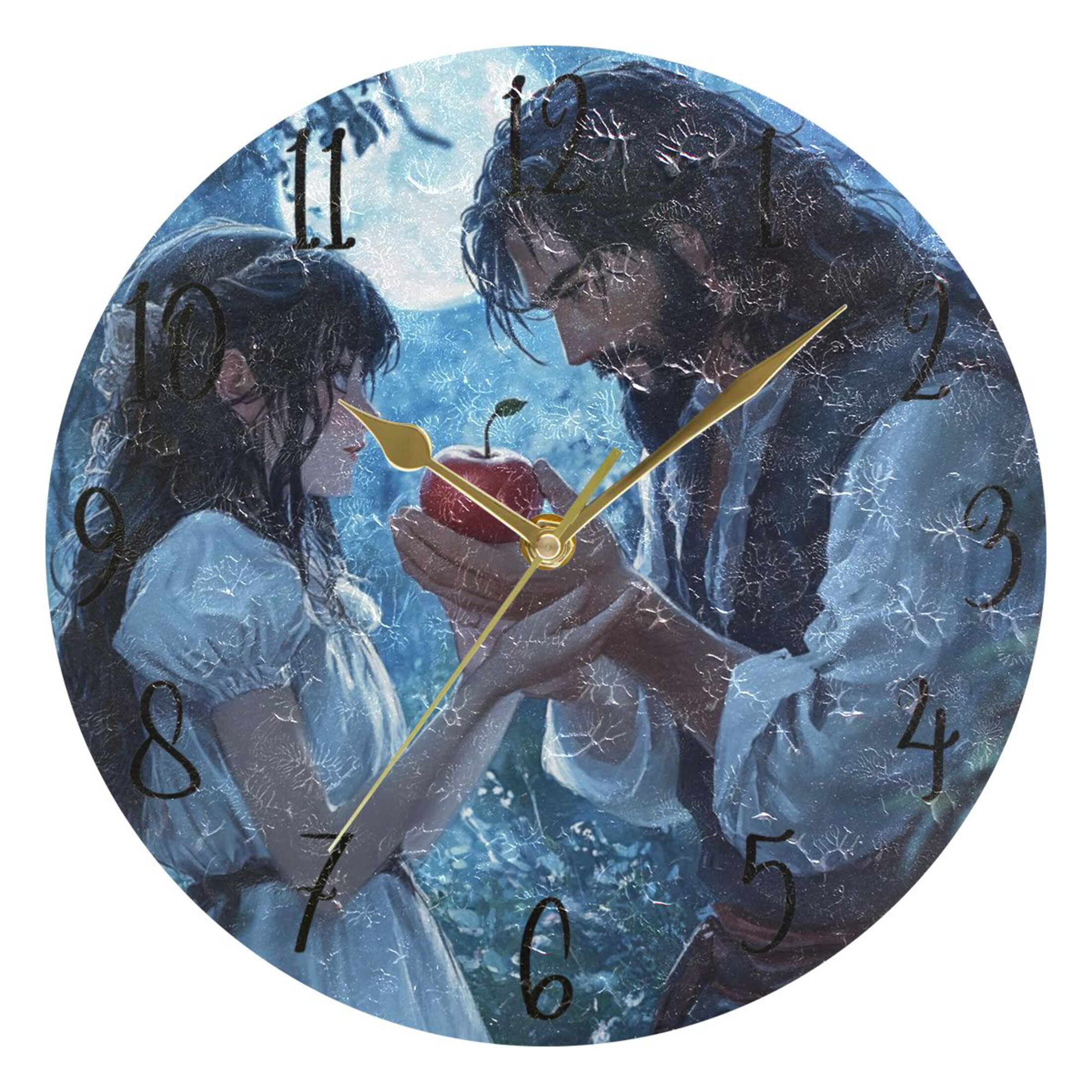 WOBOGO Couple Sharing Apples Together Wall Clock 10in Silent Mechanism ...