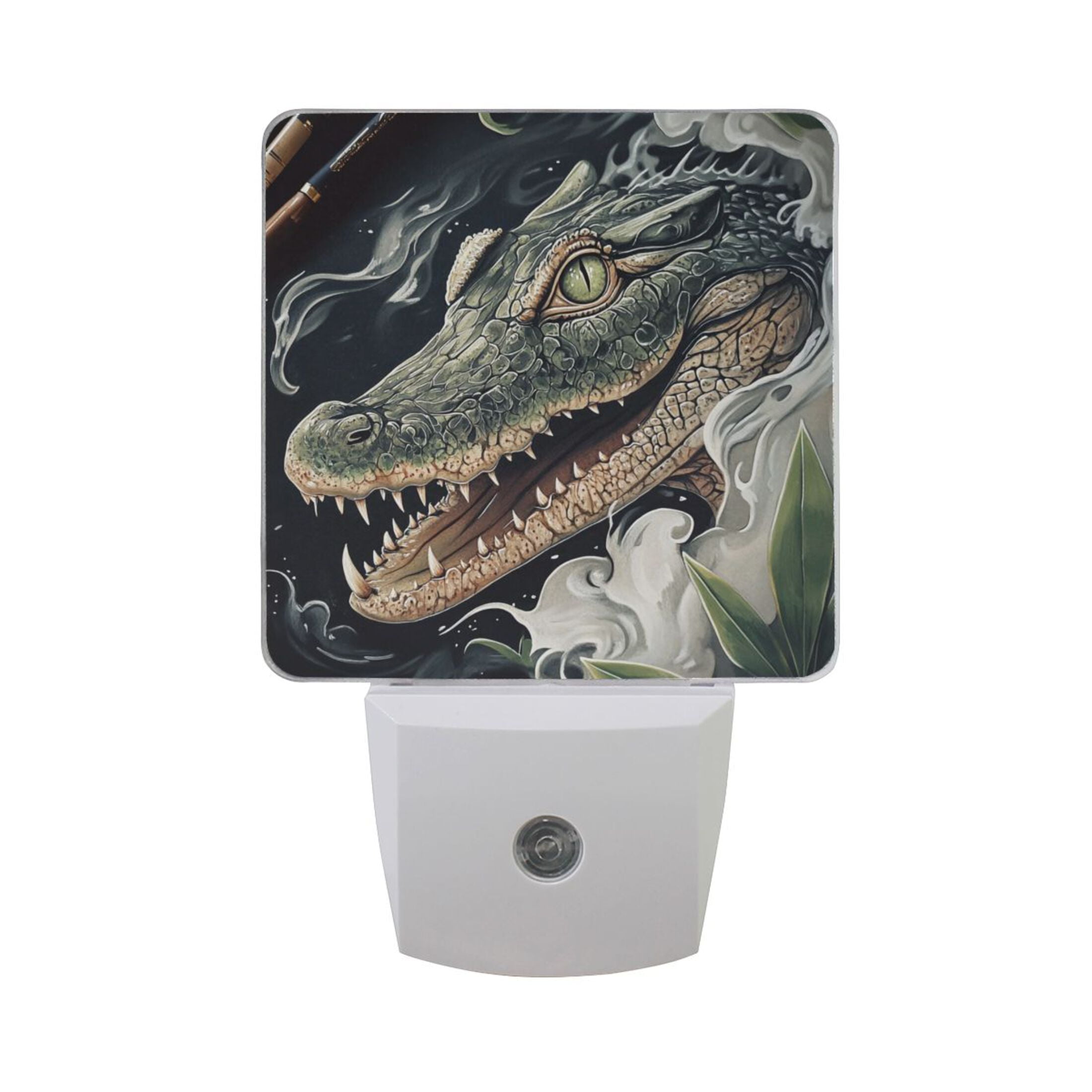 WOBOGO Crocodile Illustration in Realistic Style LED Night Light 2 Pcs ...