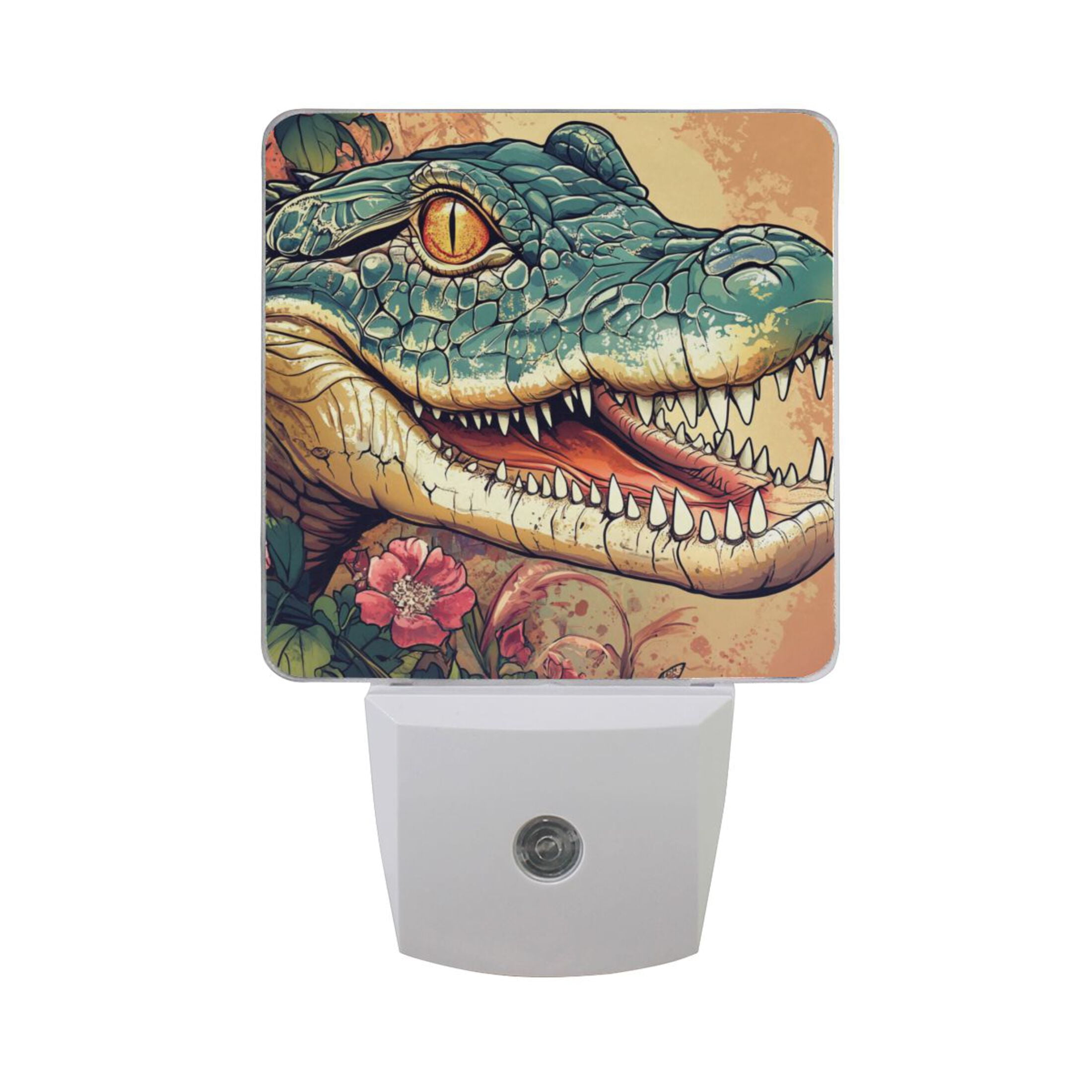 WOBOGO Crocodile Illustration in Realistic Style LED Night Light 2 Pcs ...