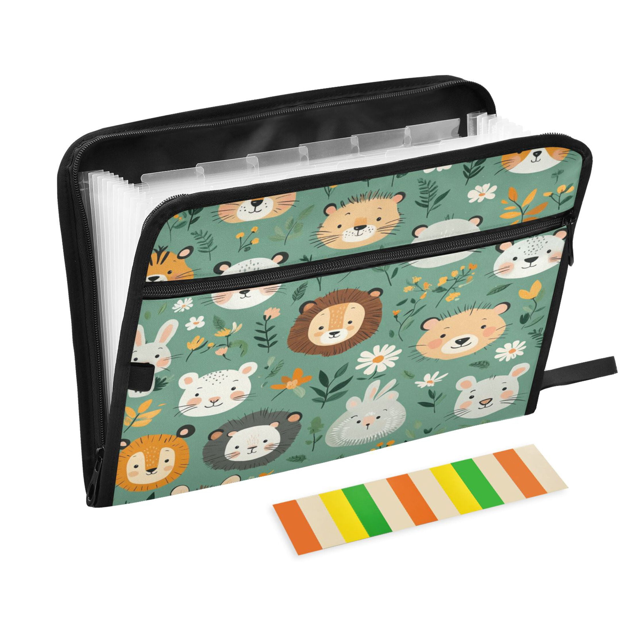 WOBOGO Cute Animal Faces in A Seamless Jungle Pattern Expanding File ...