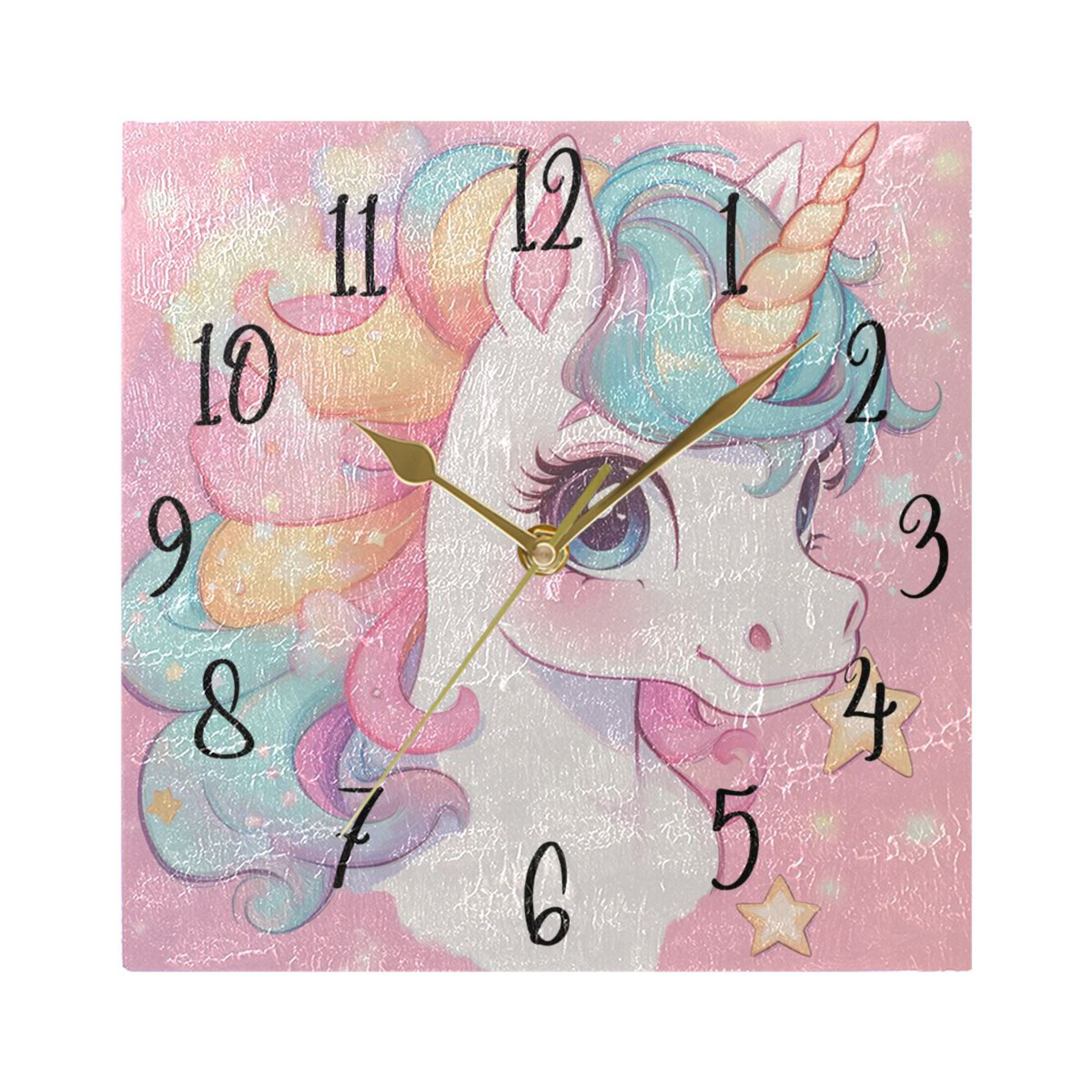 WOBOGO Cute Baby Pony Wall Clock 7.78 Inch Battery Operated Silent Unit ...