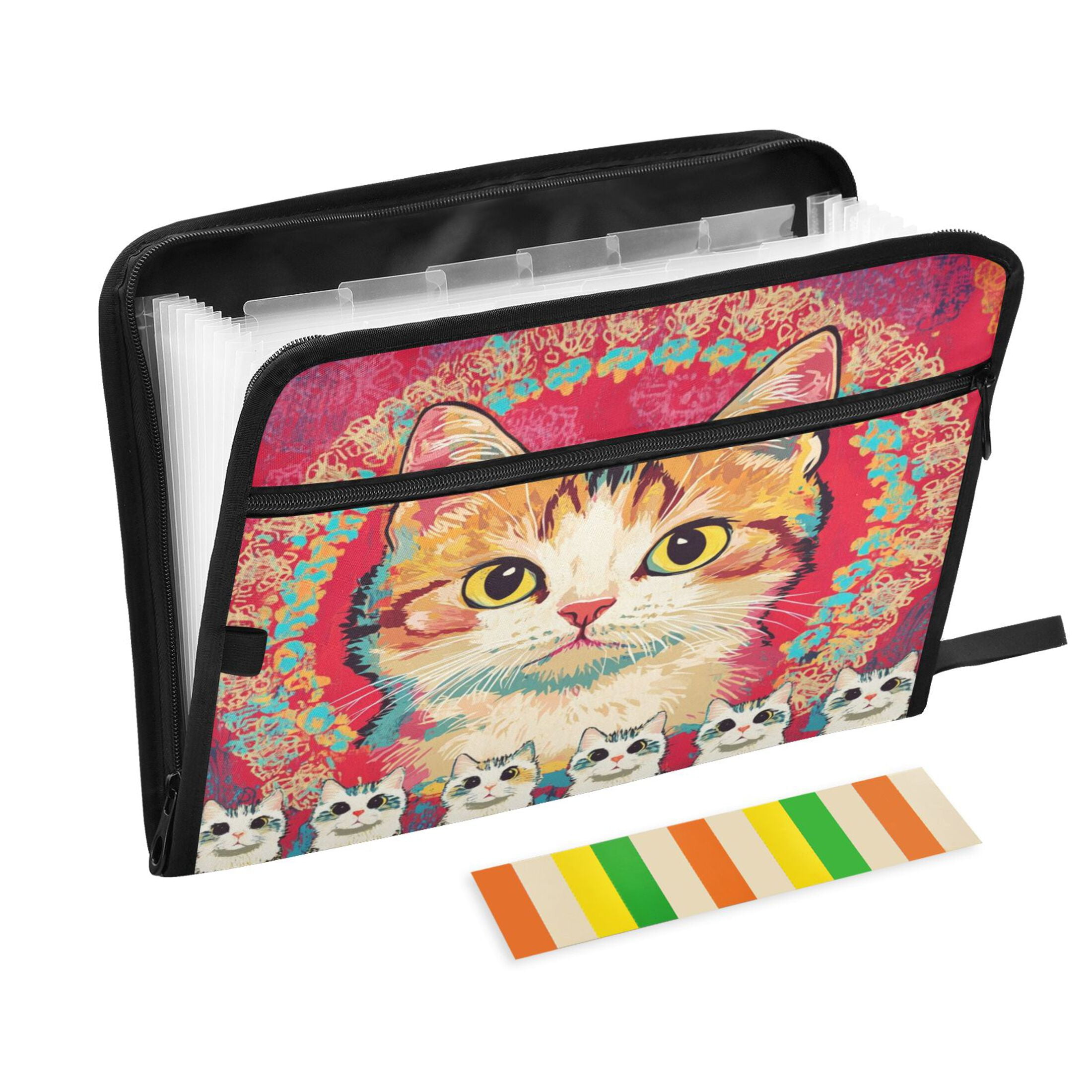 WOBOGO Cute Calico Cat Expanding File Folder Letter Size Accordion ...