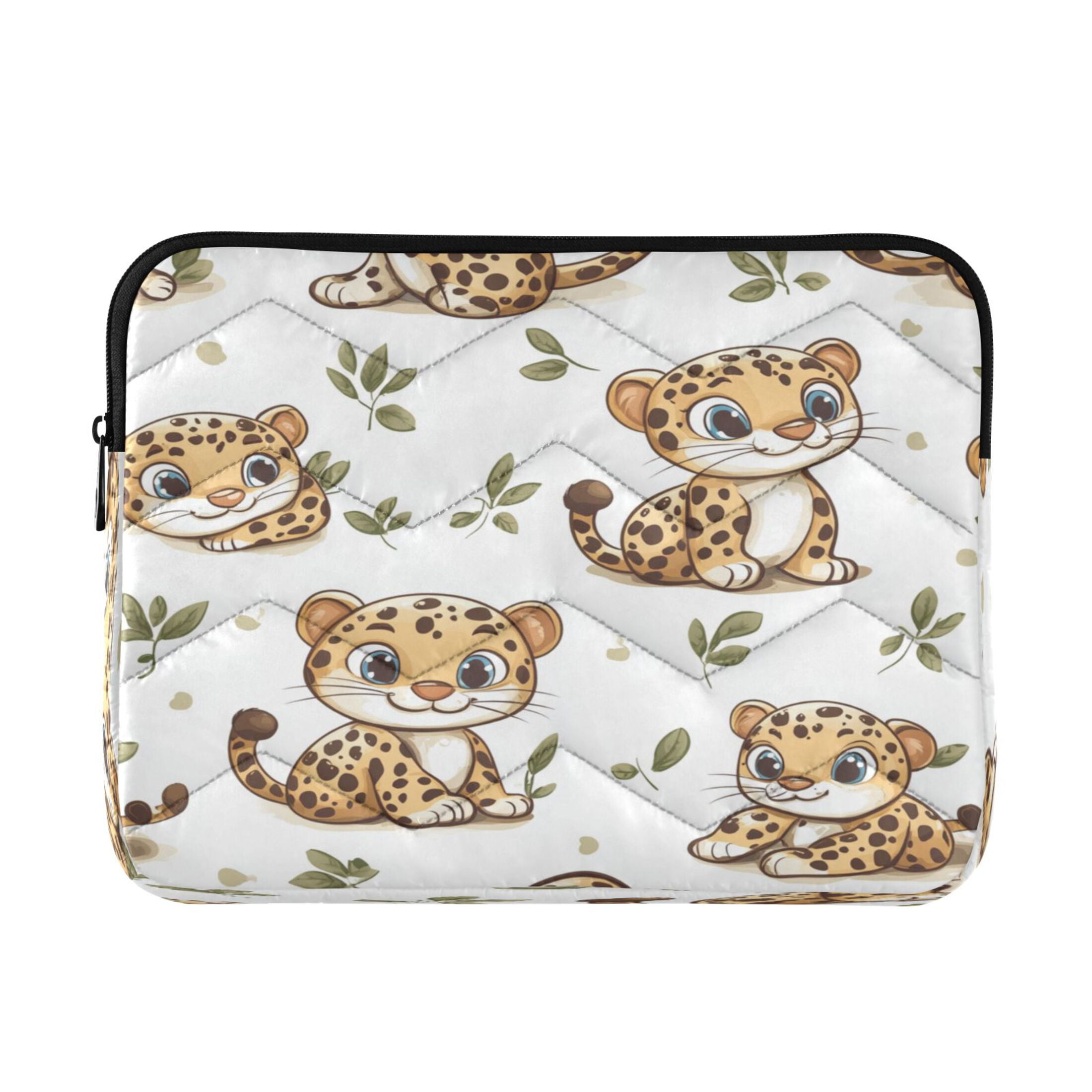 WOBOGO Cute Cartoon Leopards Laptop Sleeve 13.4 inch Lightweight Zipper ...