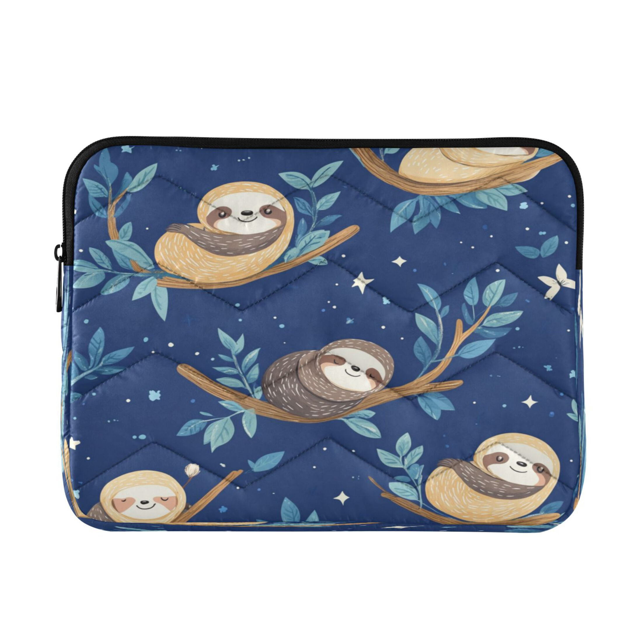 WOBOGO Cute Cartoon Sloth Pattern with Blue Background Laptop Sleeve 13 ...