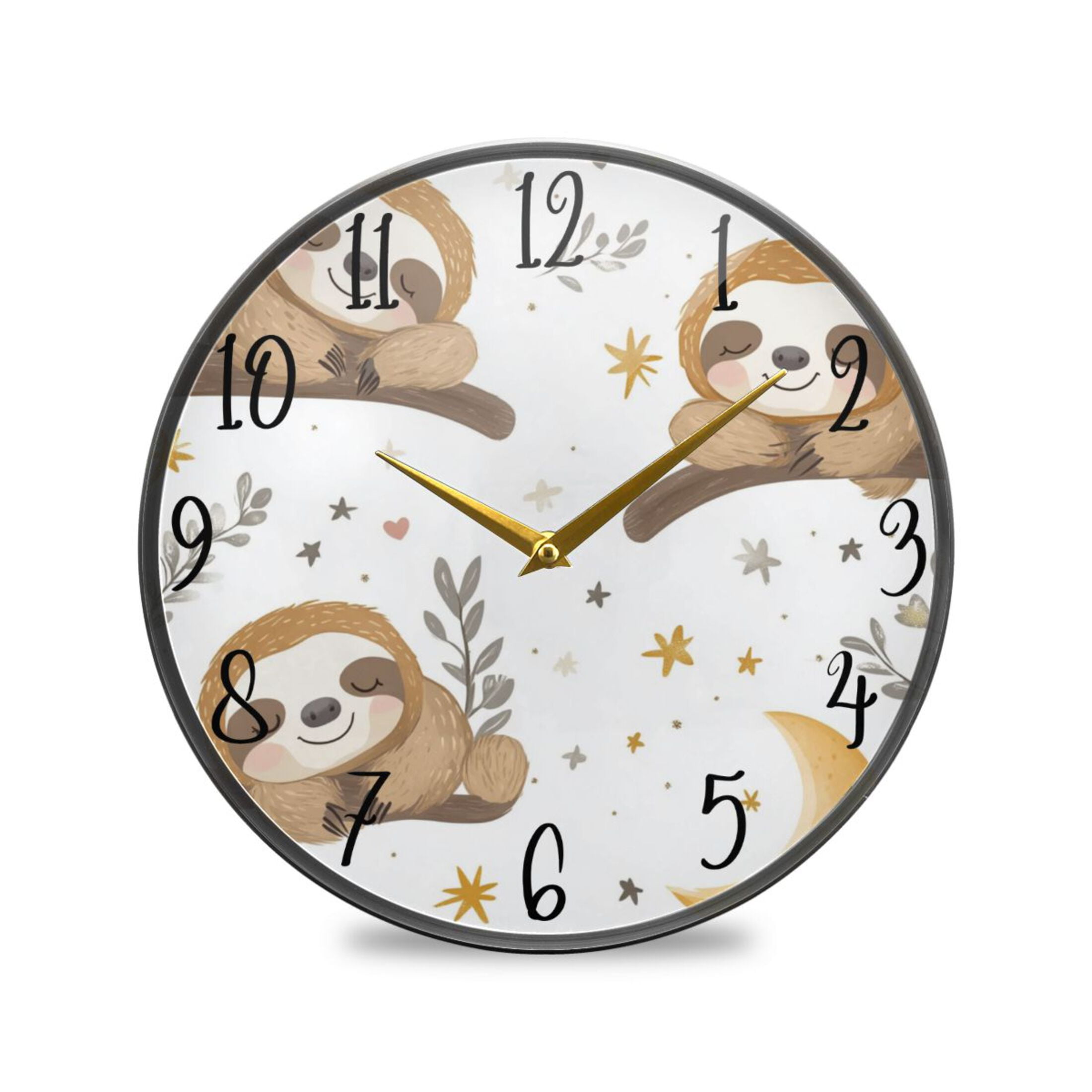 WOBOGO Cute Cartoon Sloth Pattern with Moon and Stars Acrylic Wall ...