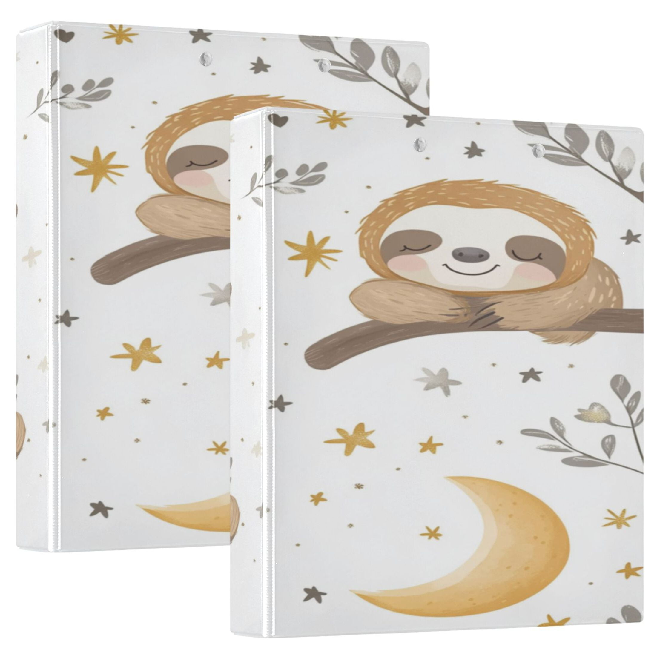 WOBOGO Cute Cartoon Sloth Pattern with Moon and Stars File Folders ...