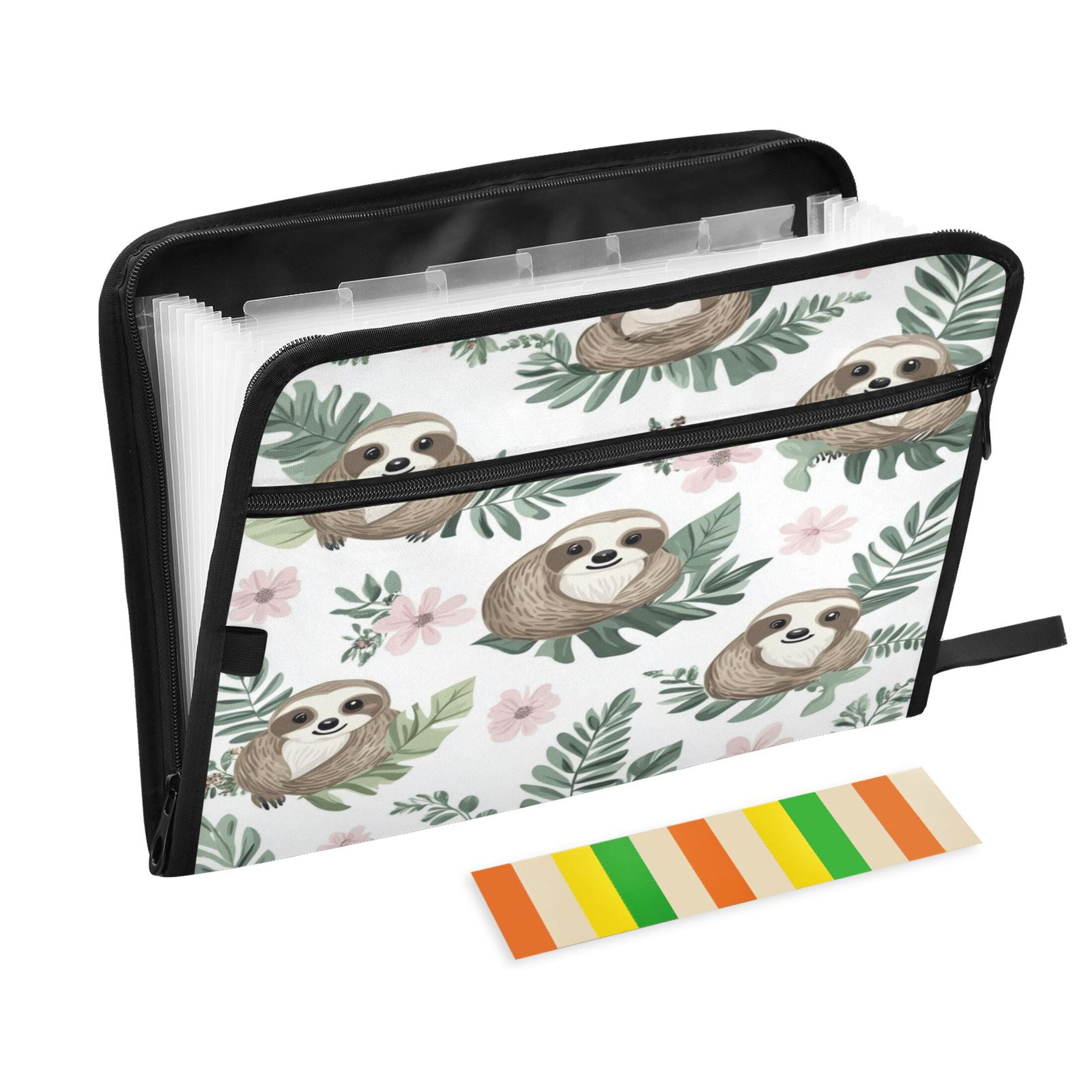 WOBOGO Cute Cartoon Sloth Pattern with Tropical Leaves Expanding File ...