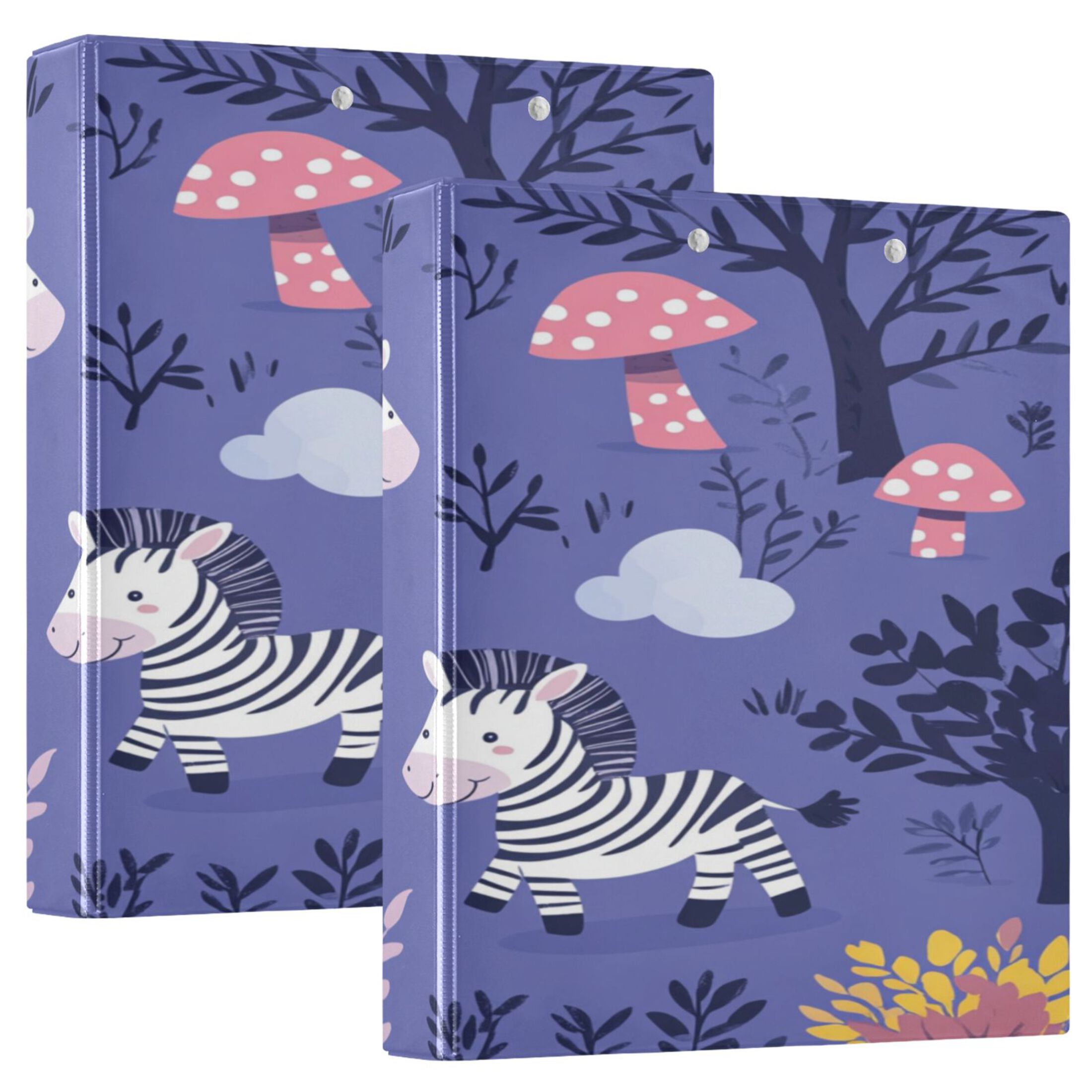 WOBOGO Cute Cartoon Zebra Pattern with Purple Background File Folders ...