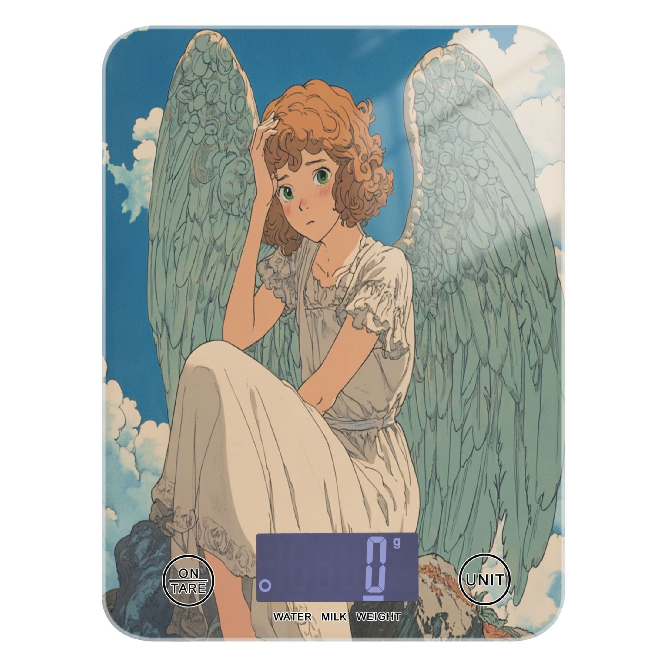 WOBOGO Cute Curly Angel Kitchen Scale Digital Gram and Ounce Weighing ...