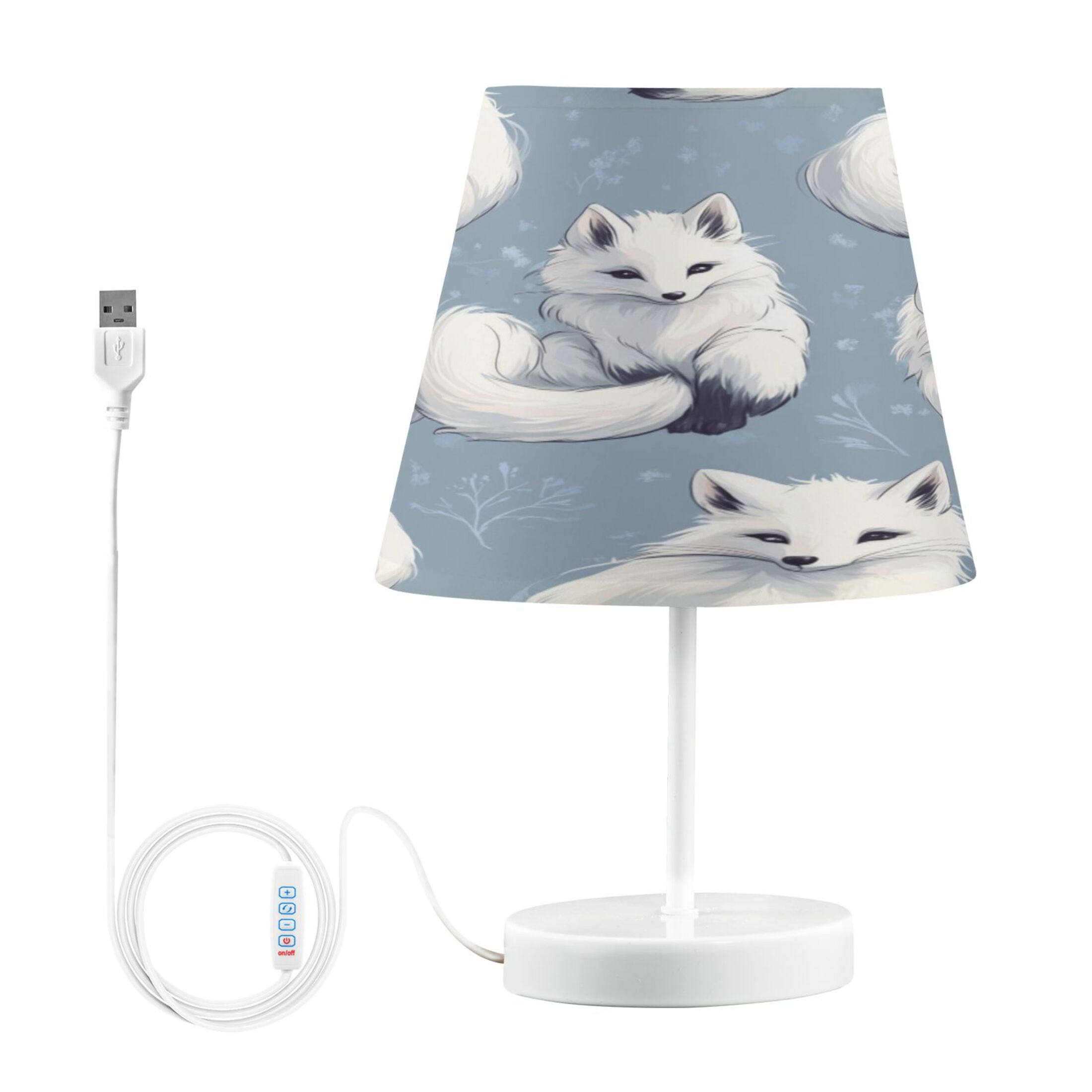 WOBOGO Cute Fox Table Lamps Bedroom 3-Speed Dimmable Farm Style with ...