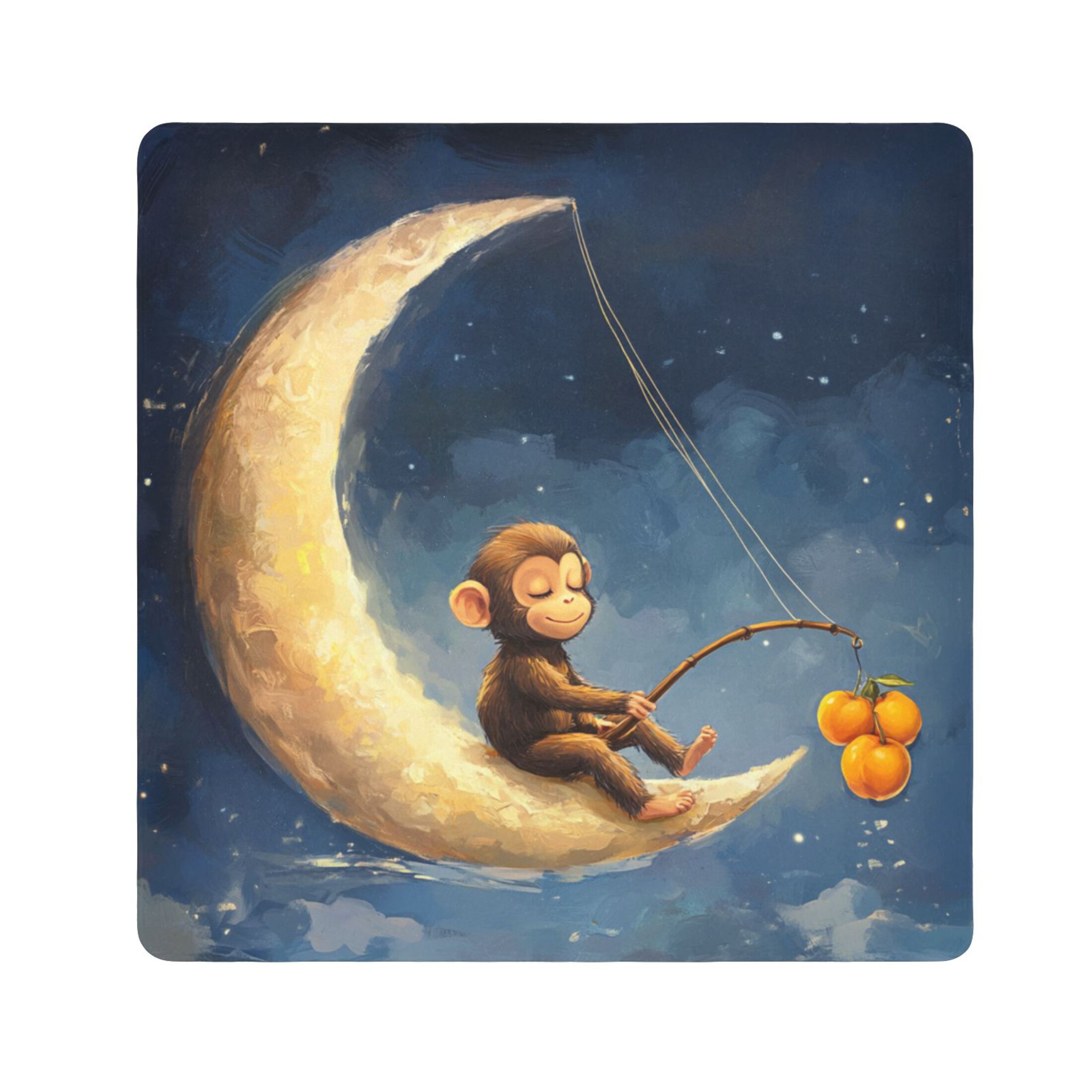 WOBOGO Cute Monkey Sitting on The Moon Makeup Bags for Cosmetics ...
