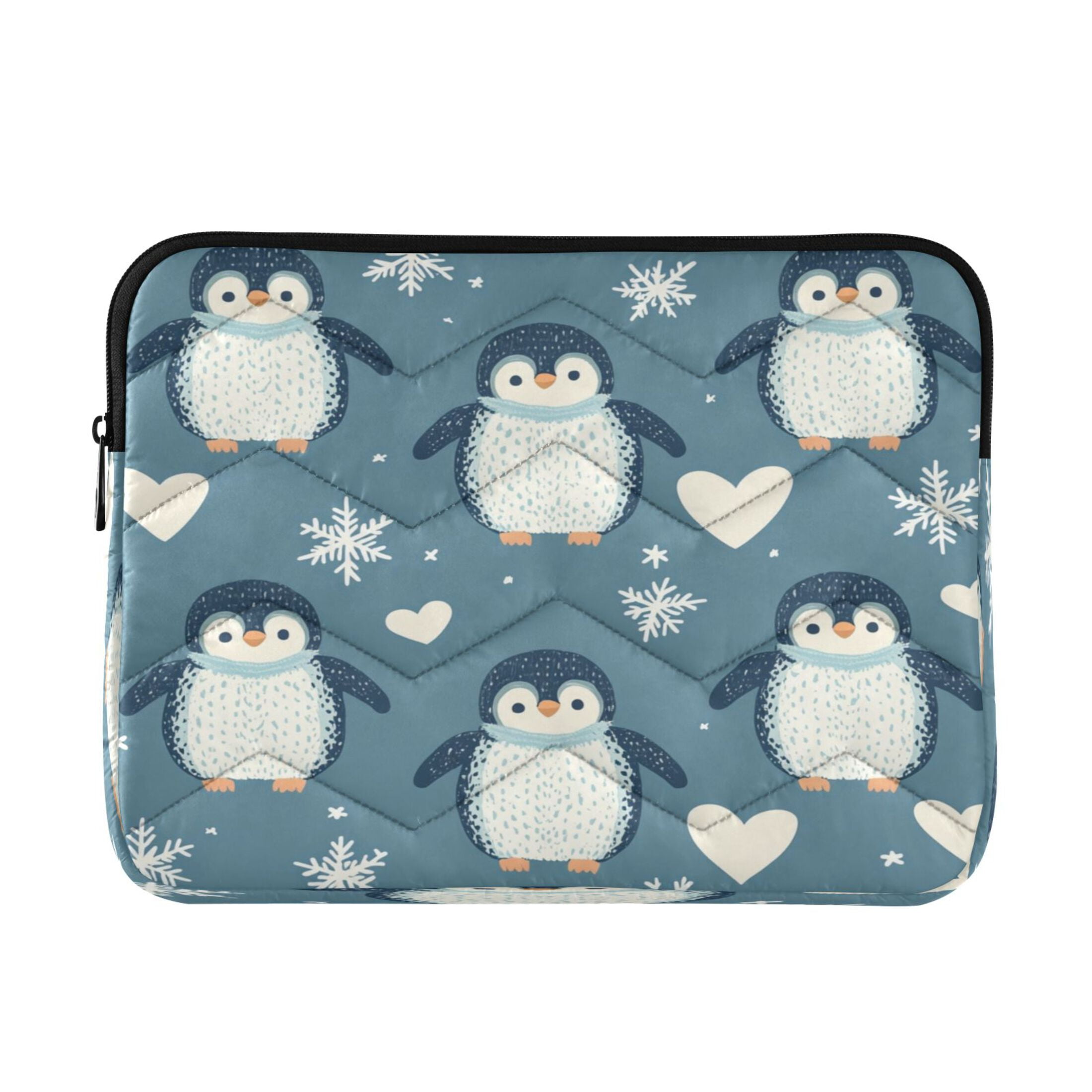 WOBOGO Cute Penguins Blue Pattern Laptop Sleeve 13.4 inch Lightweight ...