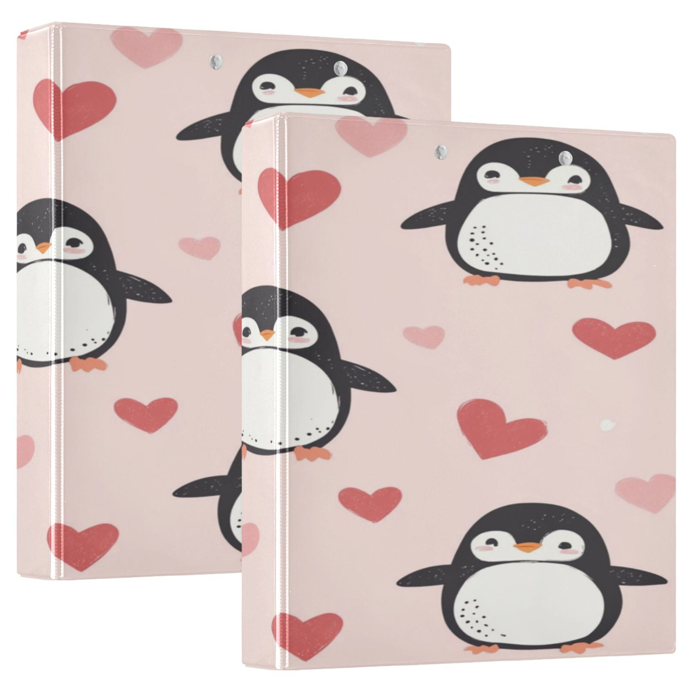 WOBOGO Cute Penguins Hearts Pattern File Folders Extra Large Capacity ...