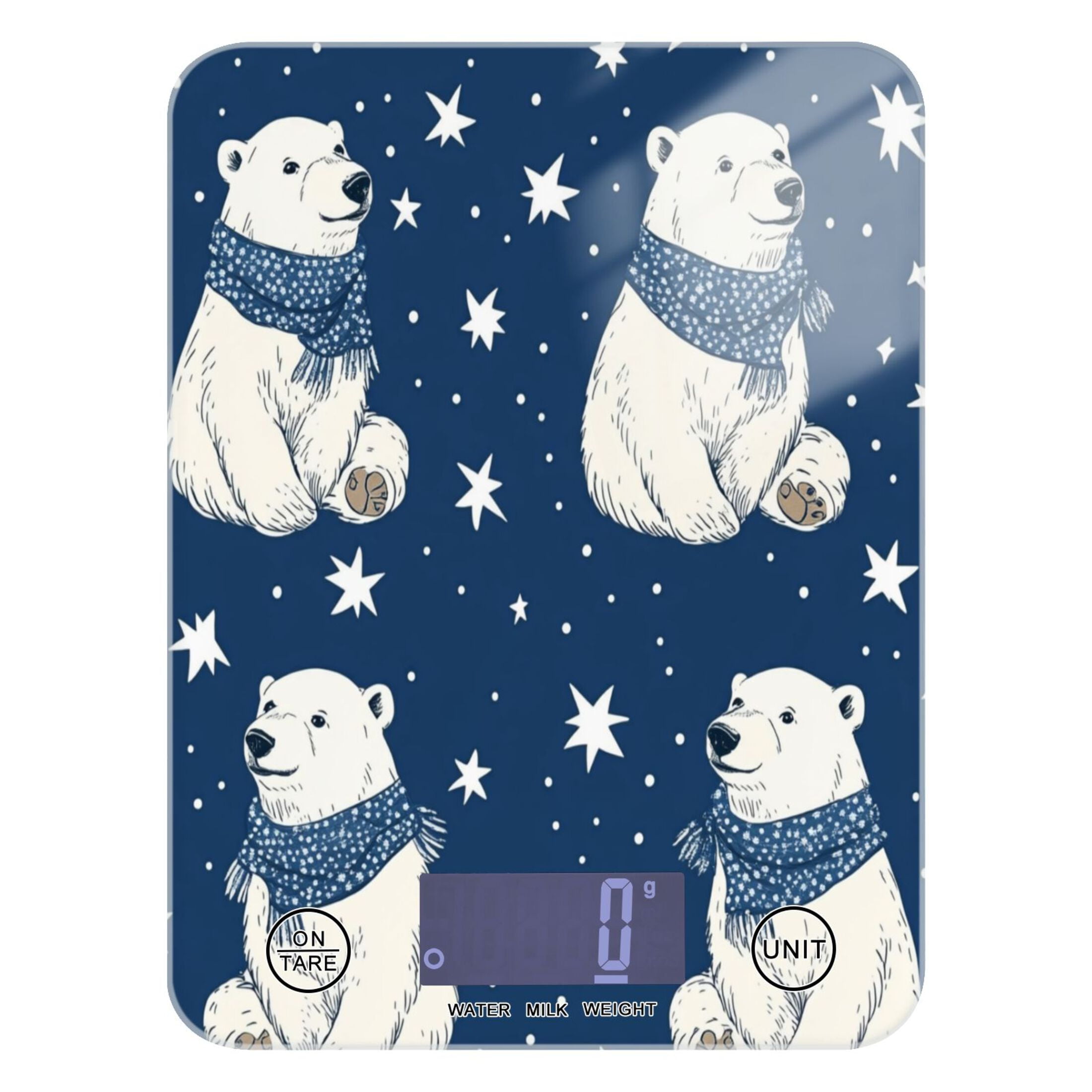 WOBOGO Cute Polar Bears Pattern Kitchen Scale Digital Gram and Ounce ...
