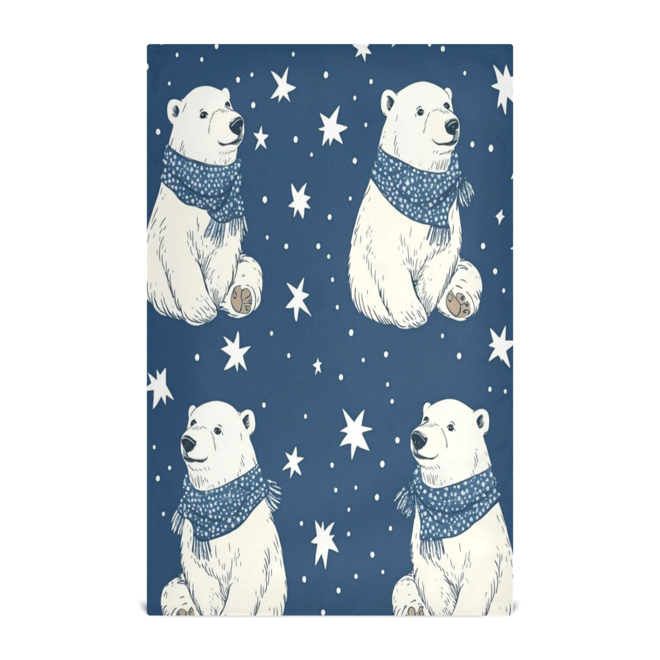 WOBOGO Cute Polar Bears Pattern Kitchen Towel 6 Piece Large Cotton ...