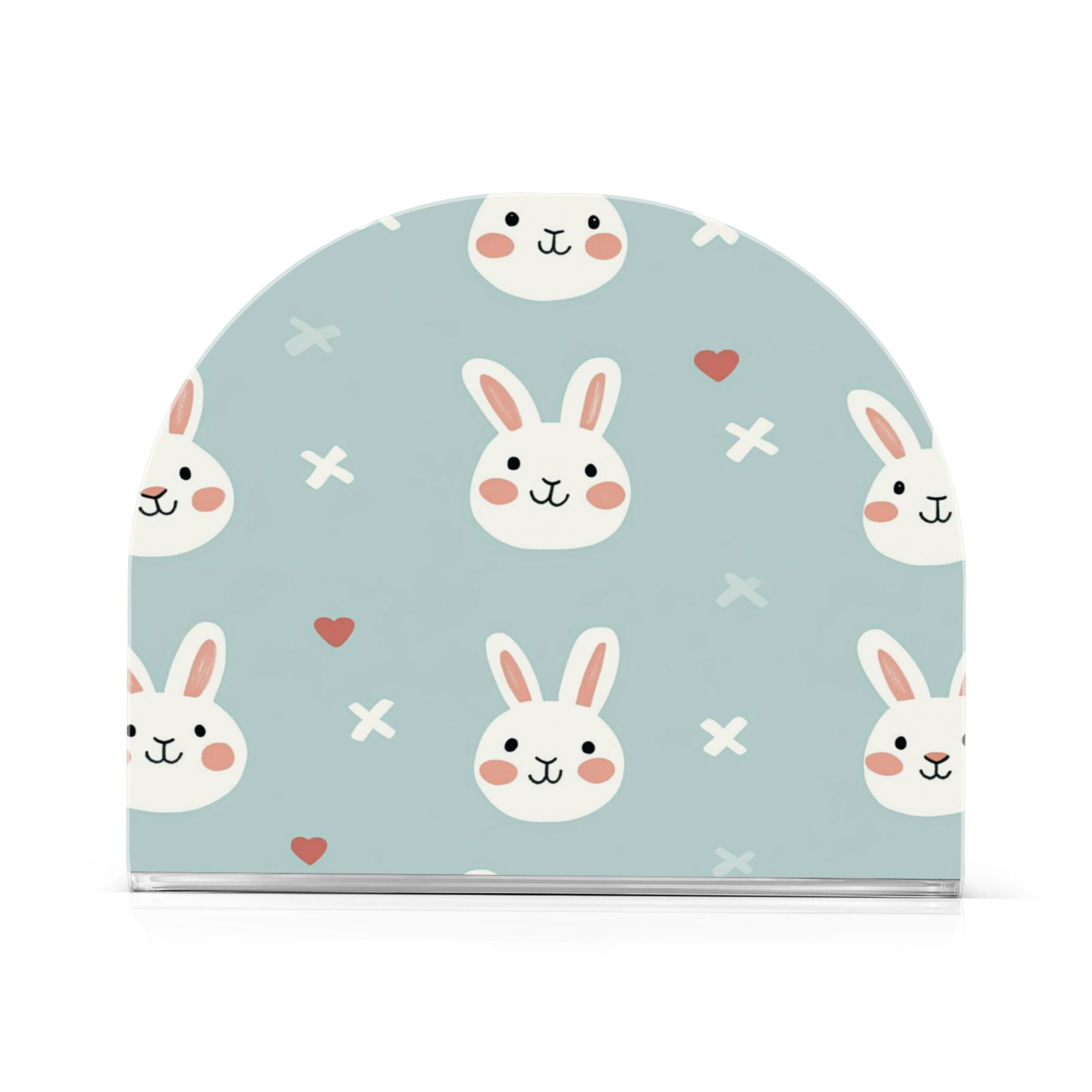 WOBOGO Cute Rabbit Face Pattern Clear Acrylic Napkin Holder Kitchen ...